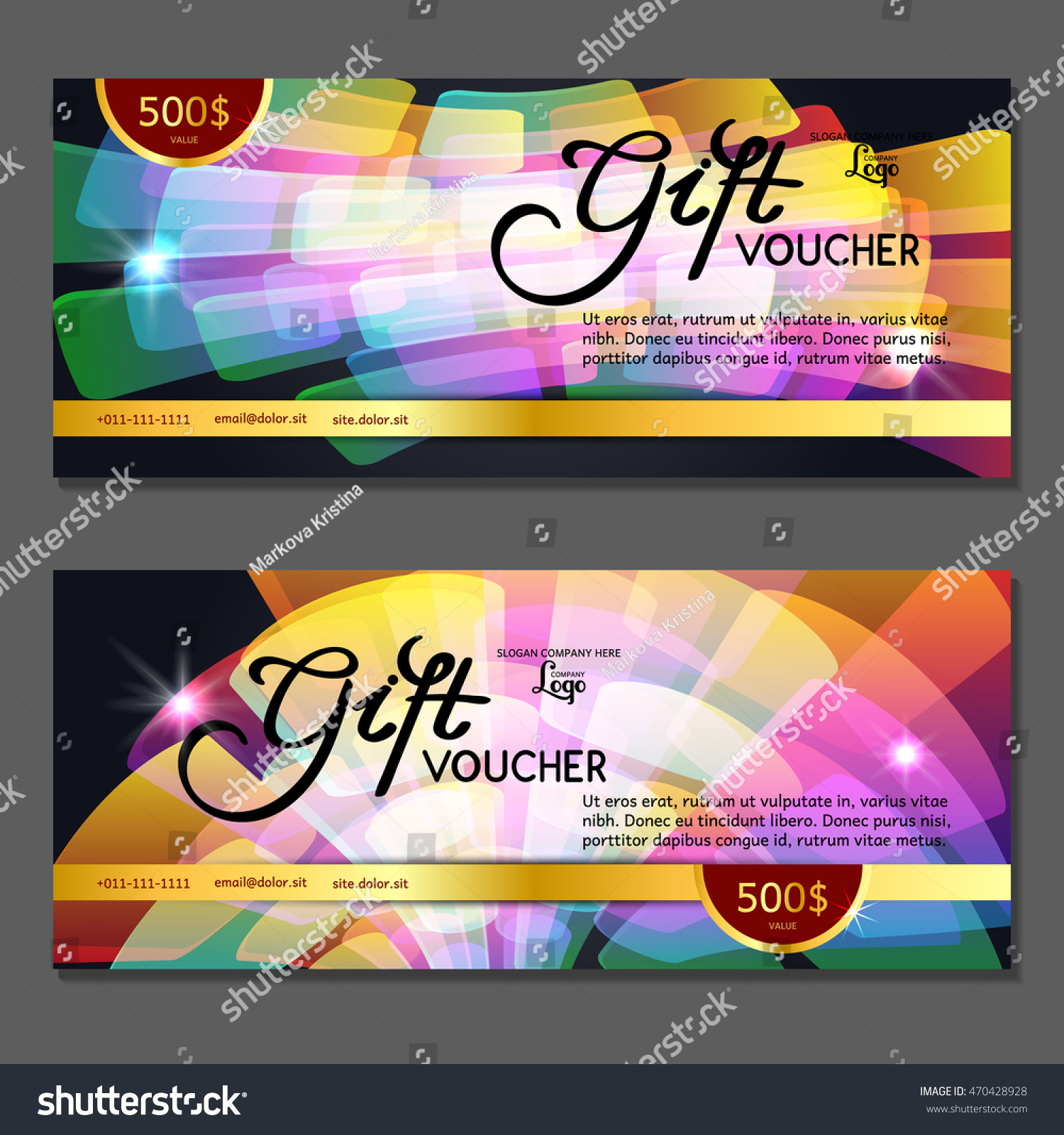 Gift Voucher Vector Illustration Stock Vector (Royalty Free) 470428928 ...