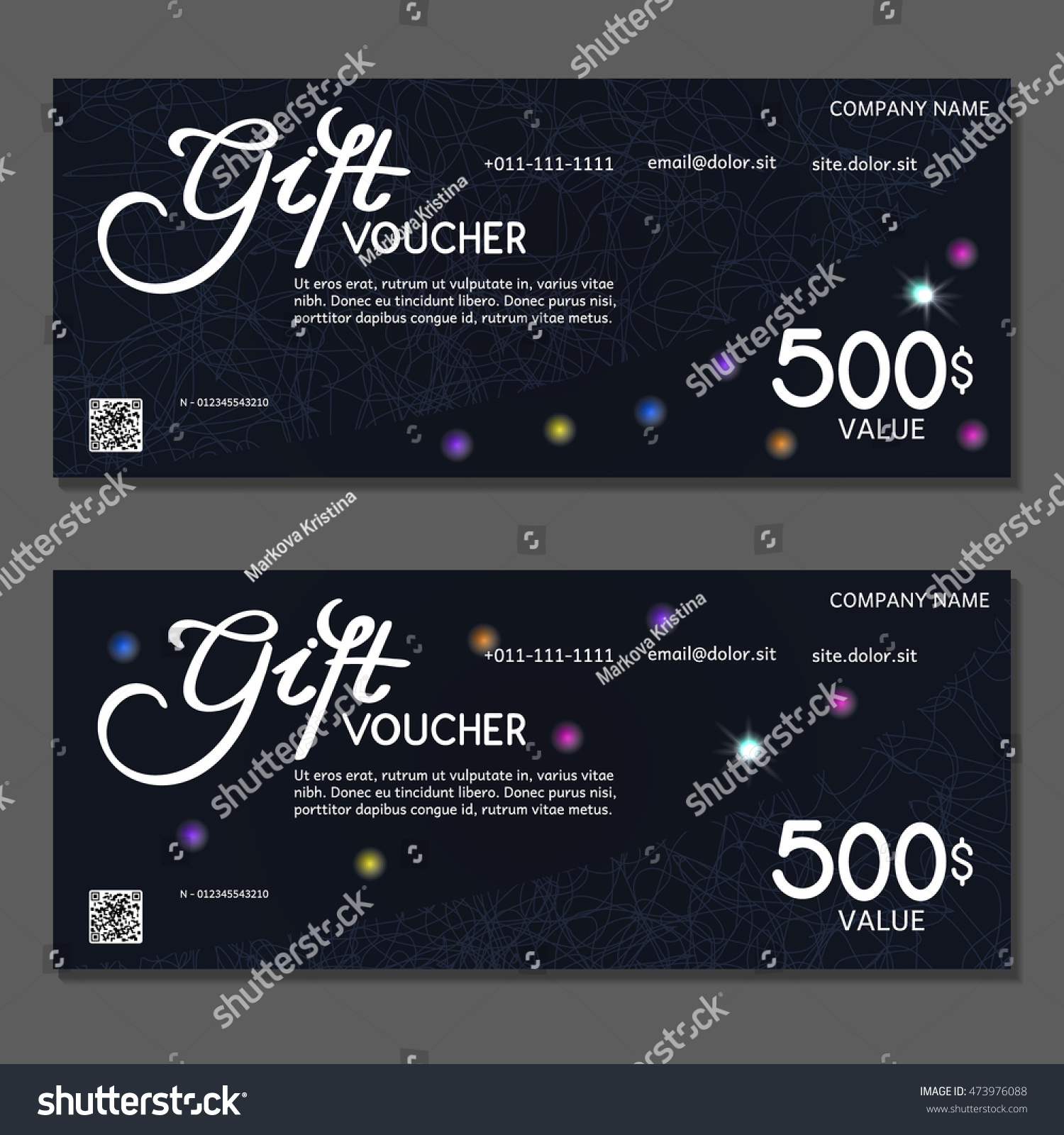 Gift Voucher Vector Illustration Stock Vector (Royalty Free) 473976088