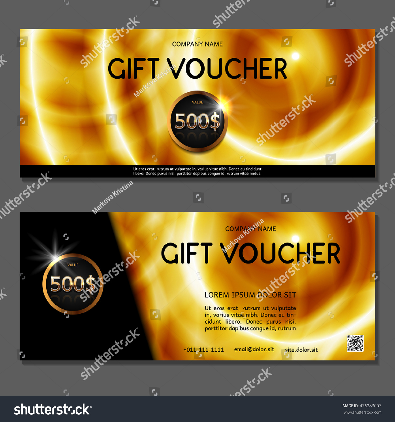 Gift Voucher Vector Illustration Stock Vector (Royalty Free) 476283007 ...