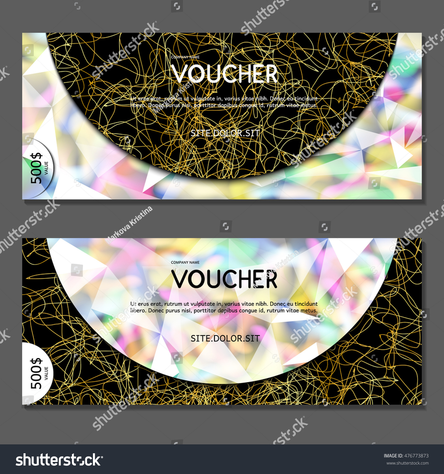 Gift Voucher Vector Illustration Stock Vector (Royalty Free) 476773873 ...