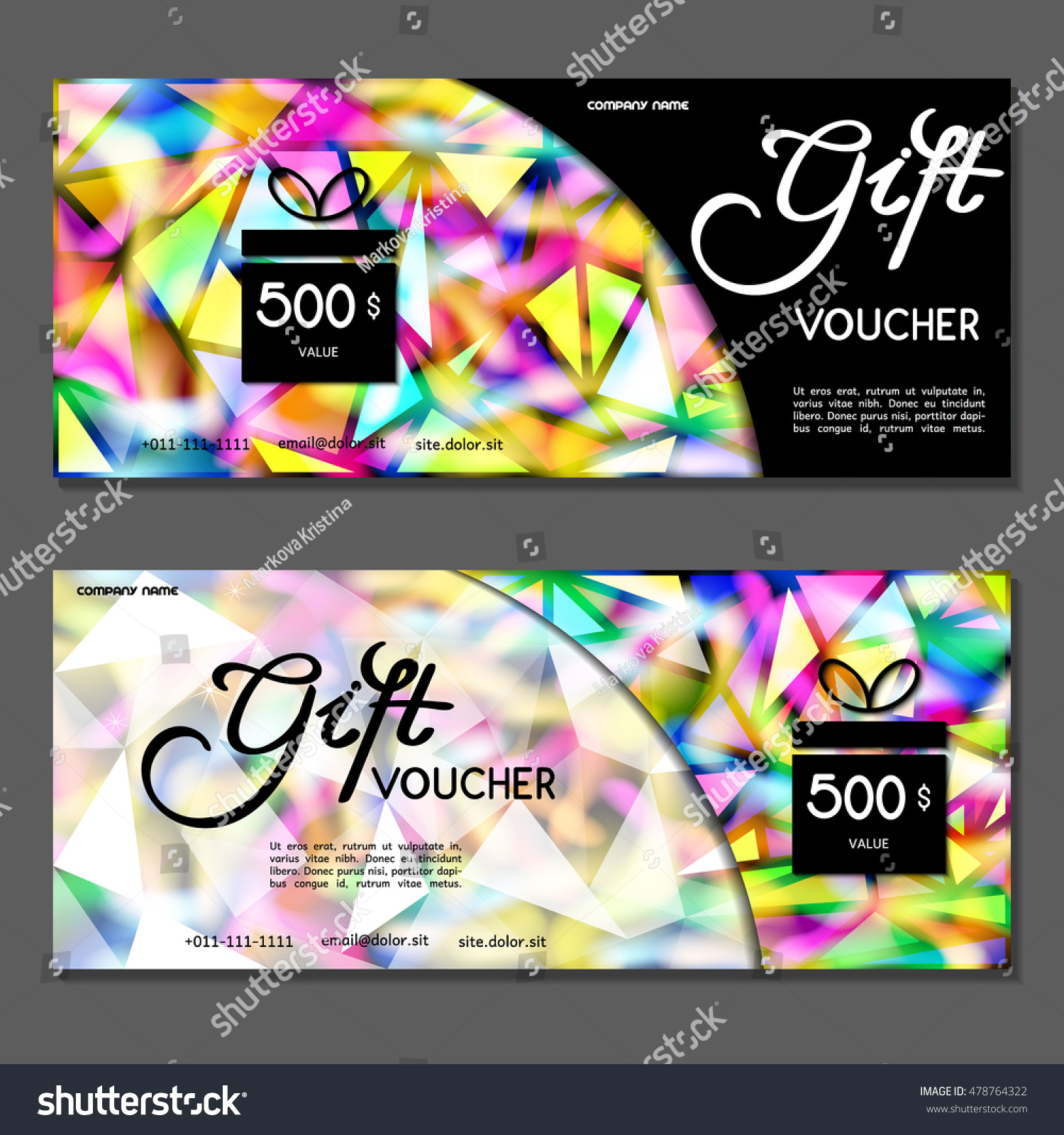 Gift Voucher Vector Illustration Stock Vector (Royalty Free) 478764322 ...