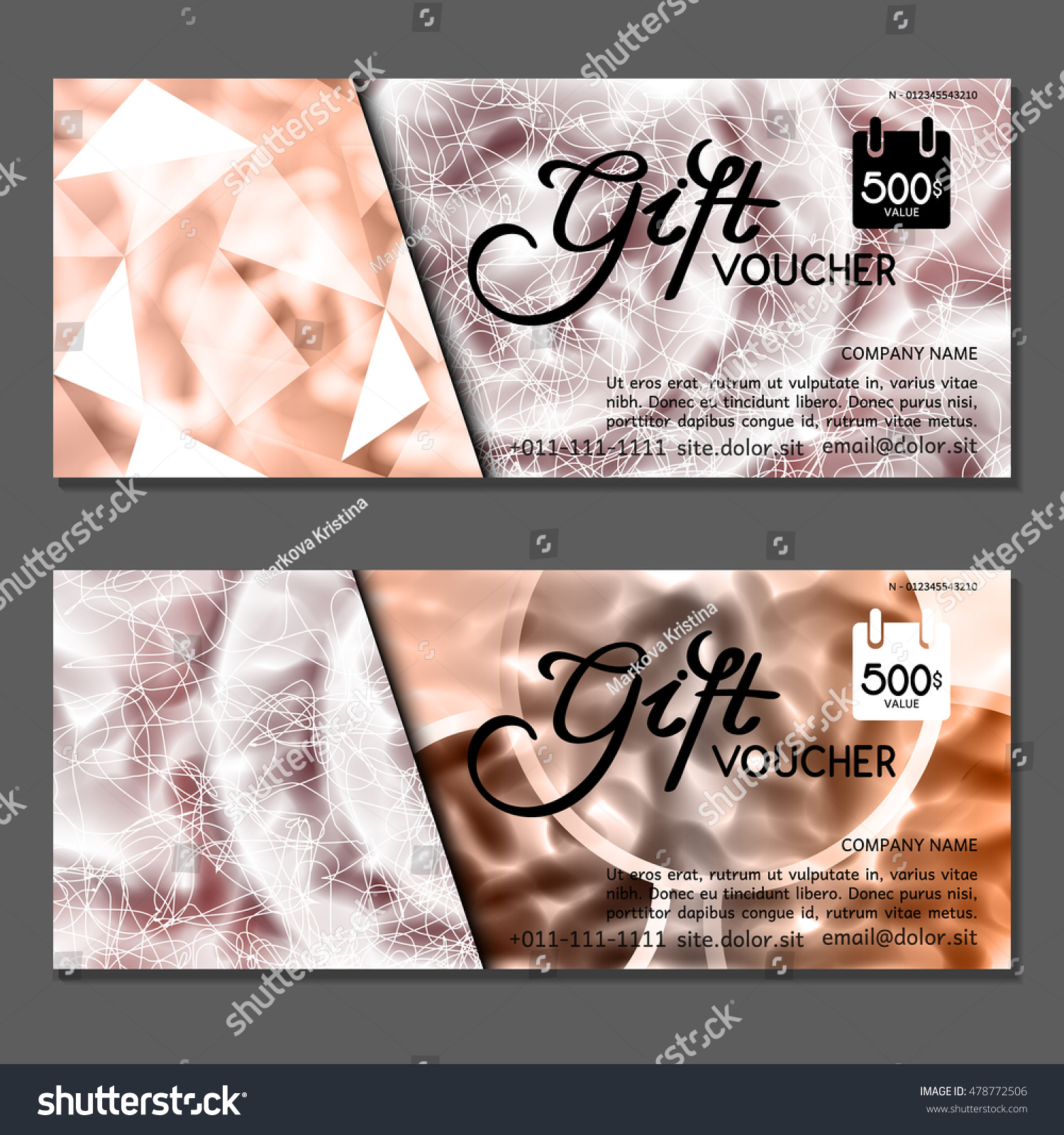 Gift Voucher Vector Illustration Stock Vector (Royalty Free) 478772506 ...