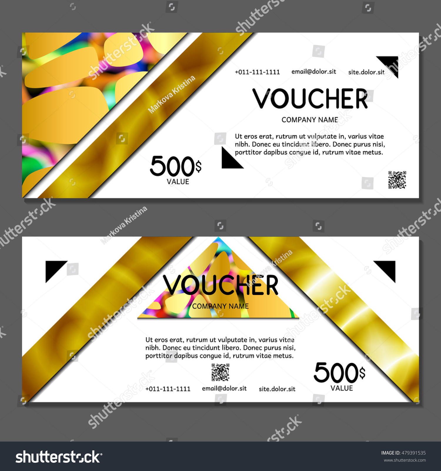 Gift Voucher Vector Illustration Stock Vector (Royalty Free) 479391535 ...