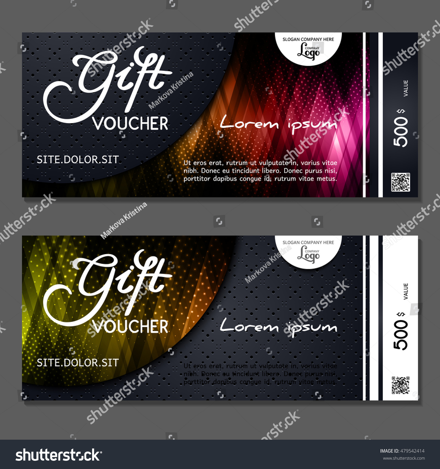 Gift Voucher Vector Illustration Stock Vector (Royalty Free) 479542414 ...