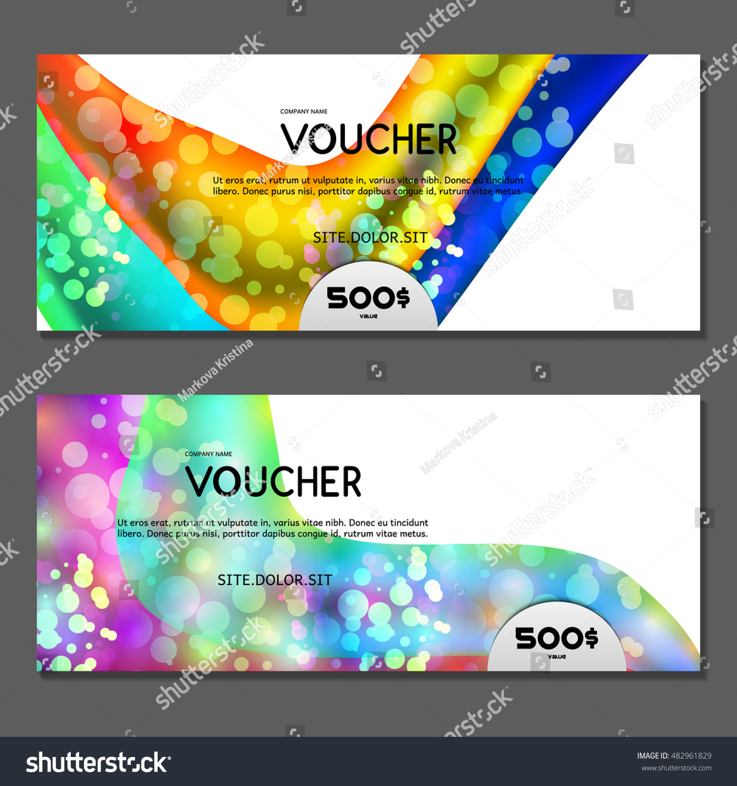 Gift Voucher Vector Illustration Stock Vector (Royalty Free) 482961829 ...