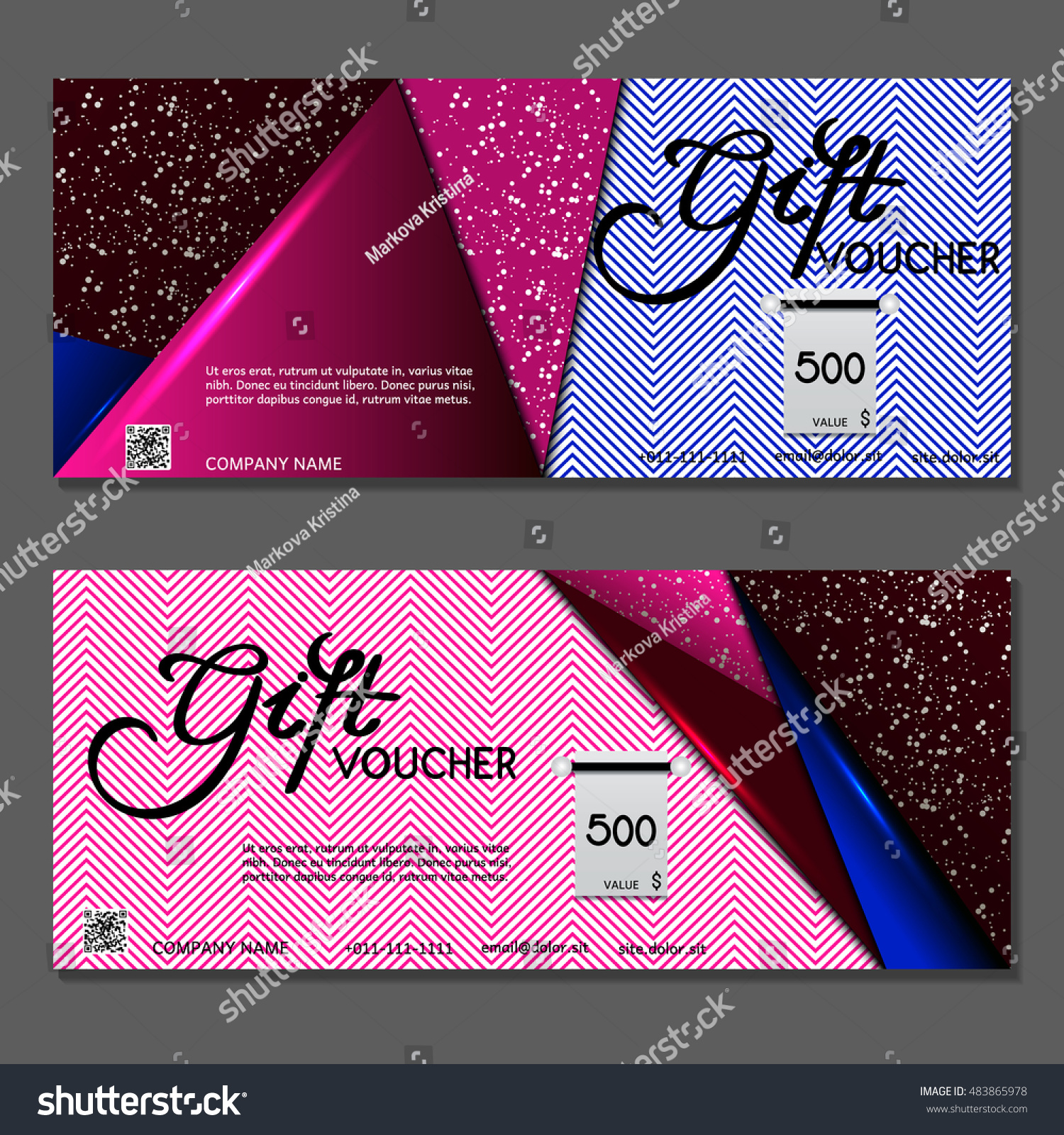 Gift Voucher Vector Illustration Stock Vector (Royalty Free) 483865978 ...