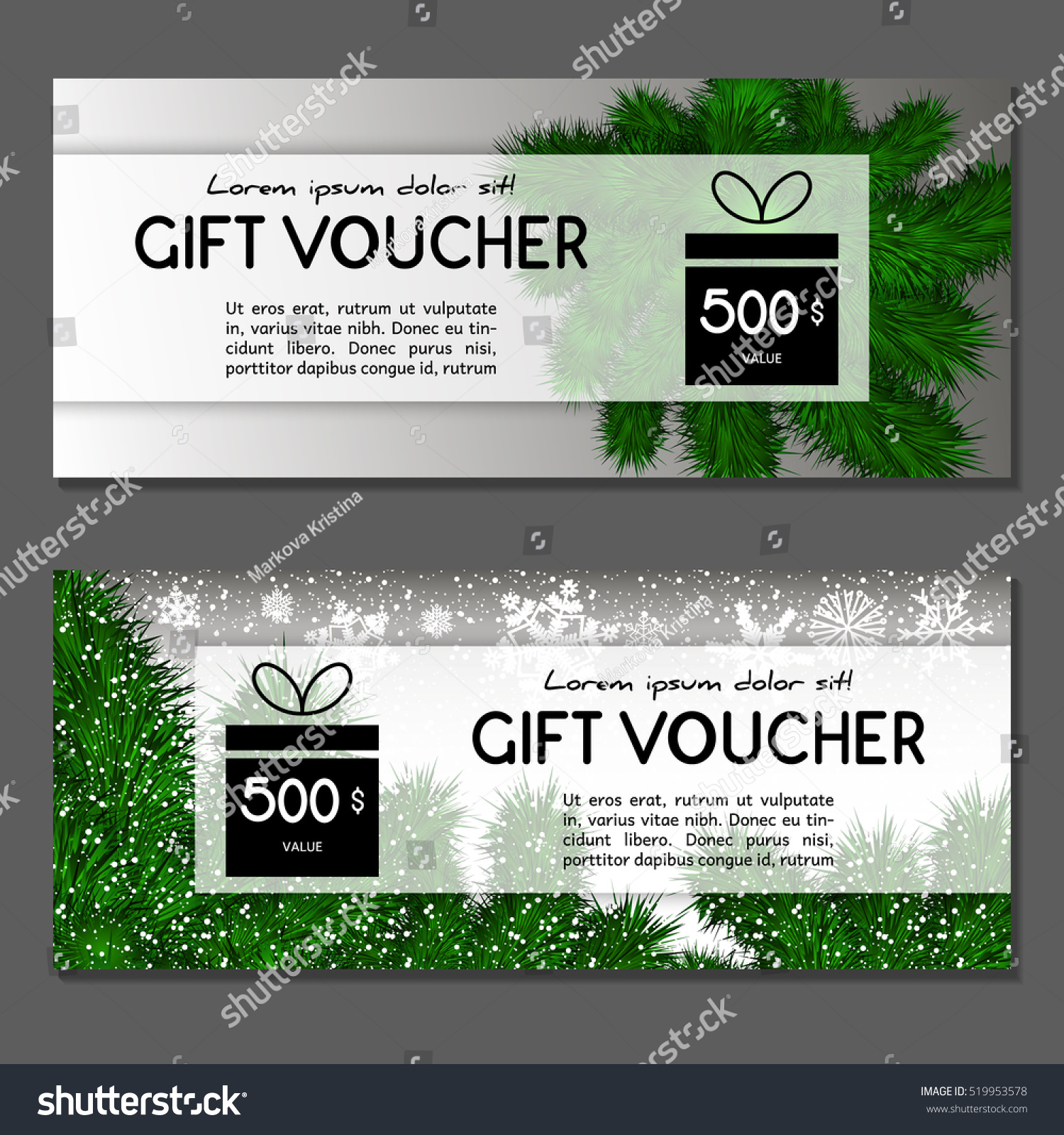 Gift Voucher Vector Illustration Stock Vector (Royalty Free) 519953578