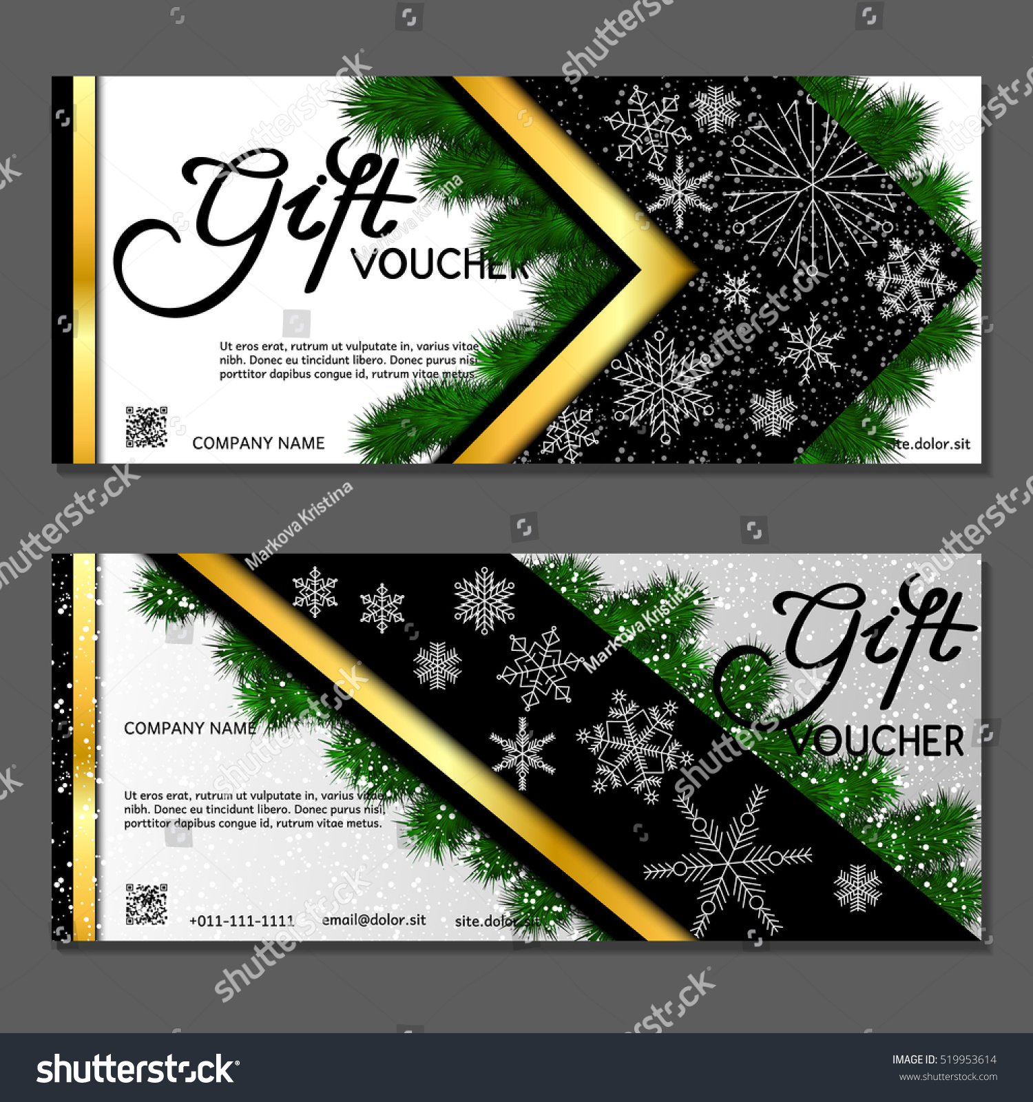 Gift Voucher Vector Illustration Stock Vector (Royalty Free) 519953614