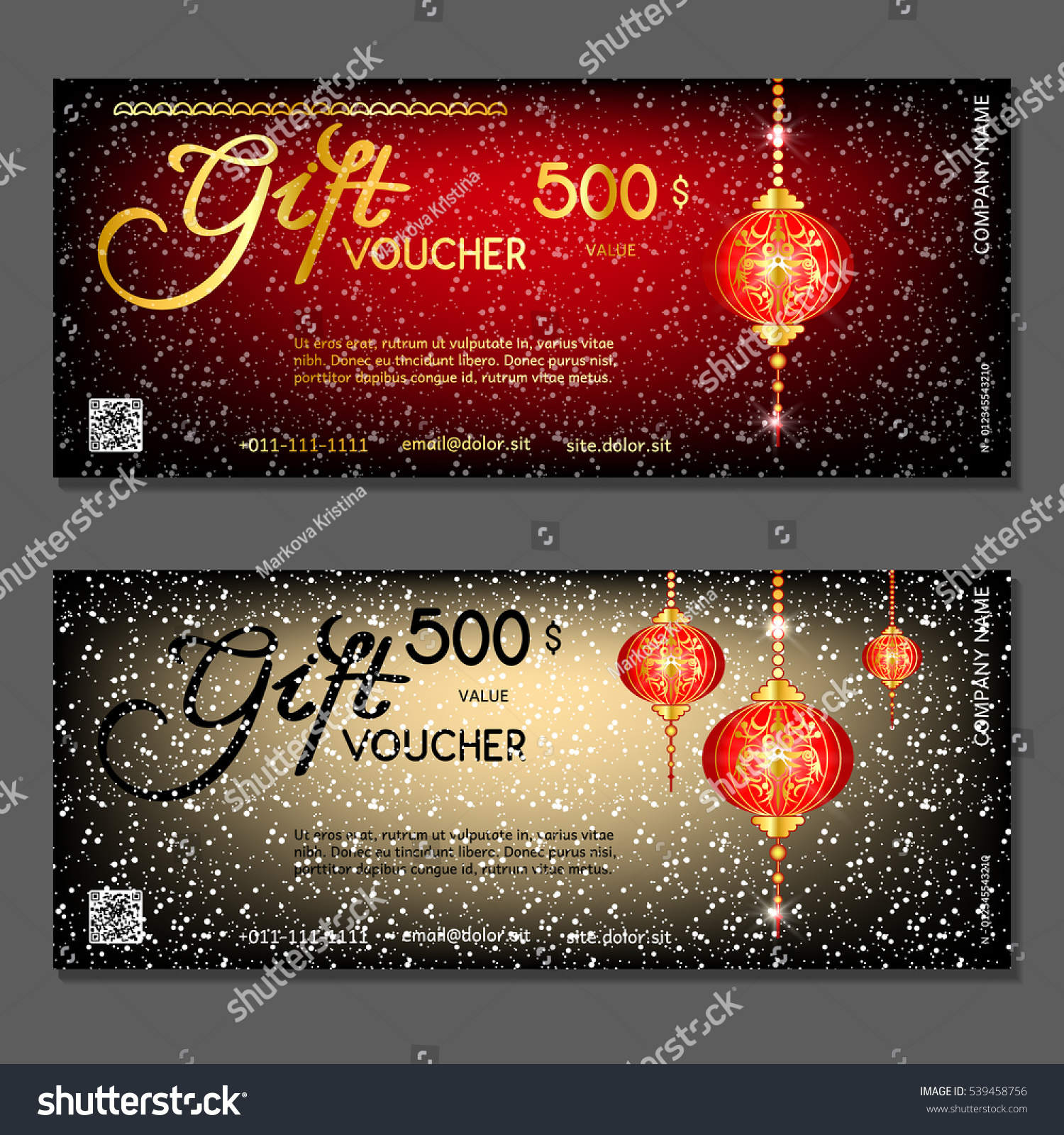 Gift Voucher Vector Illustration Stock Vector (Royalty Free) 539458756 ...