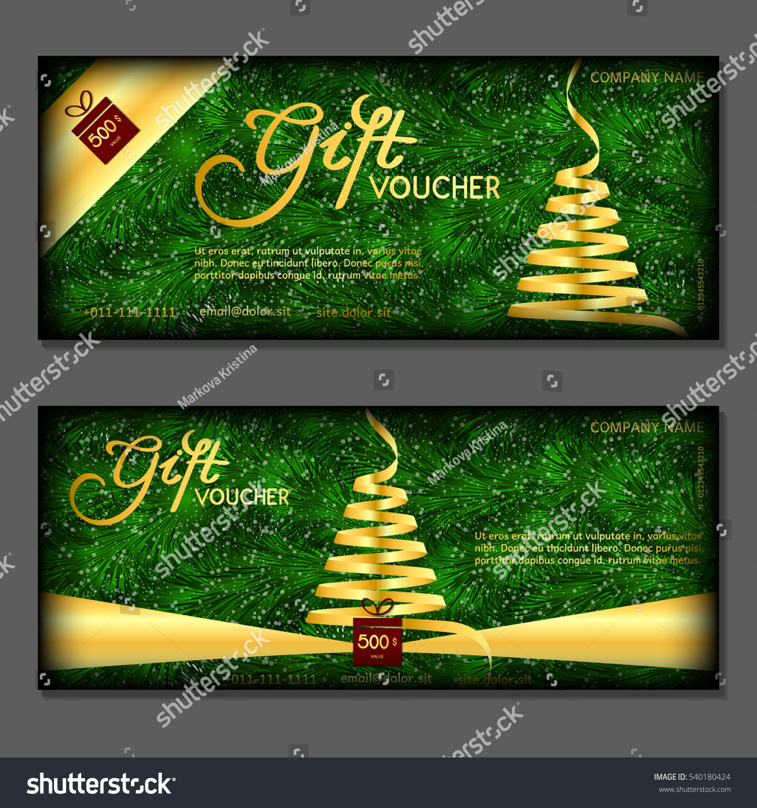 Gift Voucher Vector Illustration Stock Vector (Royalty Free) 540180424 ...