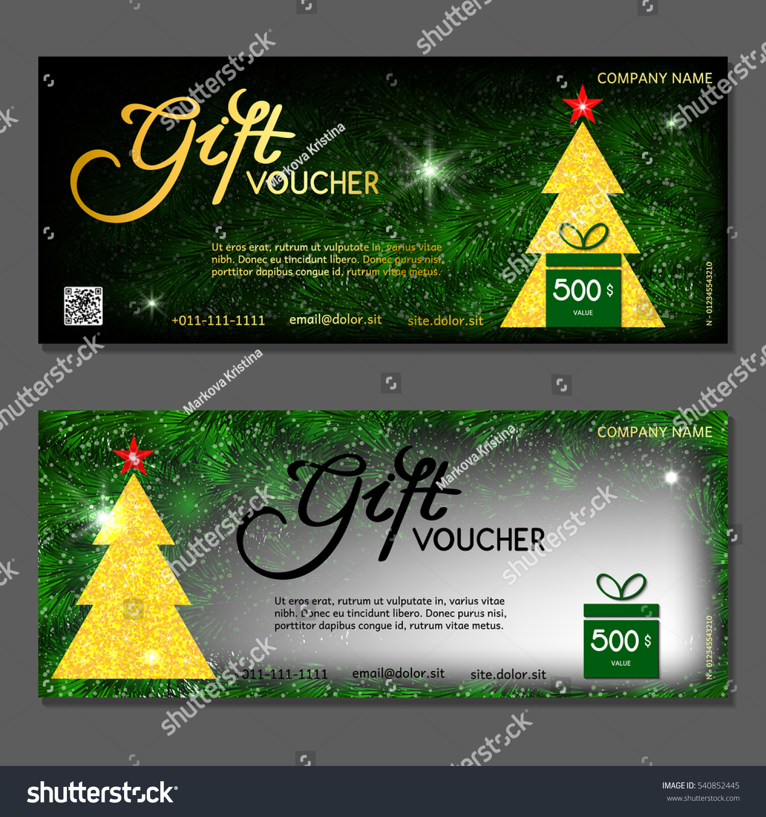 Gift Voucher Vector Illustration Stock Vector (Royalty Free) 540852445 ...