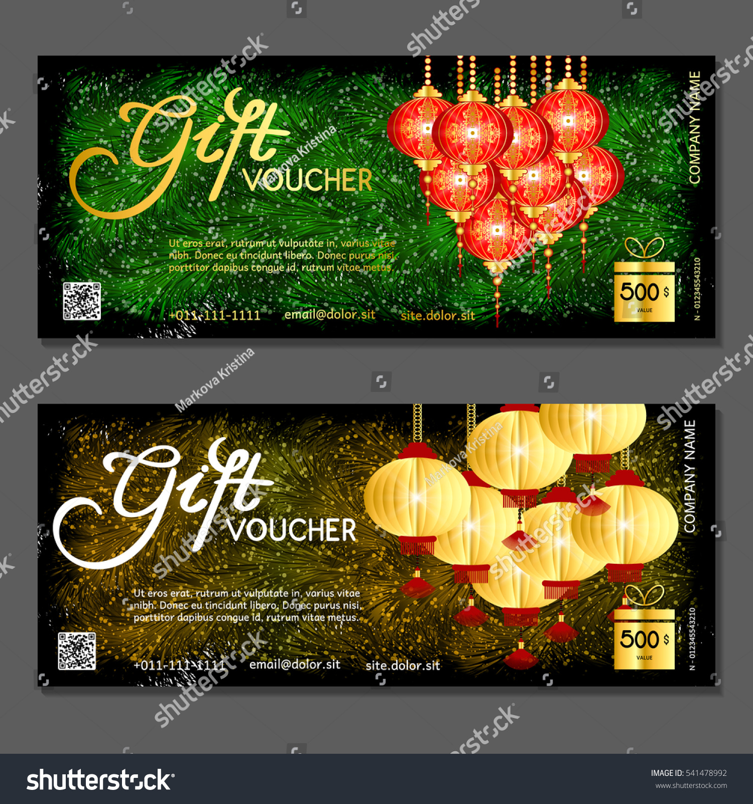 Gift Voucher Vector Illustration Stock Vector (Royalty Free) 541478992 ...