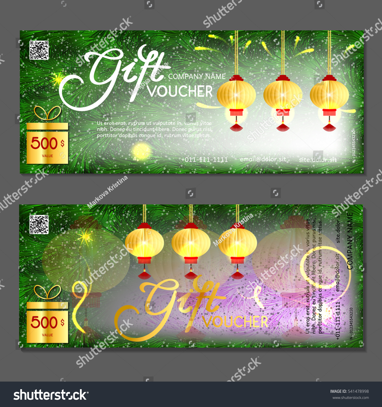 Gift Voucher Vector Illustration Stock Vector (Royalty Free) 541478998