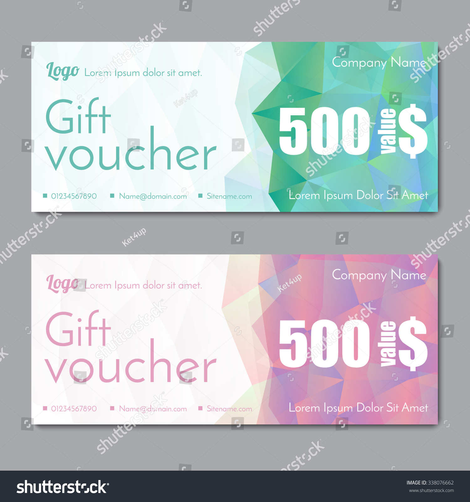 Gift Voucher Geometric Pattern Vector Illustration Stock Vector ...