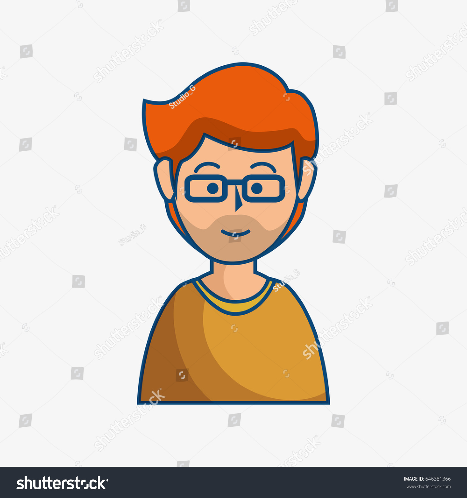 Ginger Man Icon Stock Vector (Royalty Free) 646381366 | Shutterstock