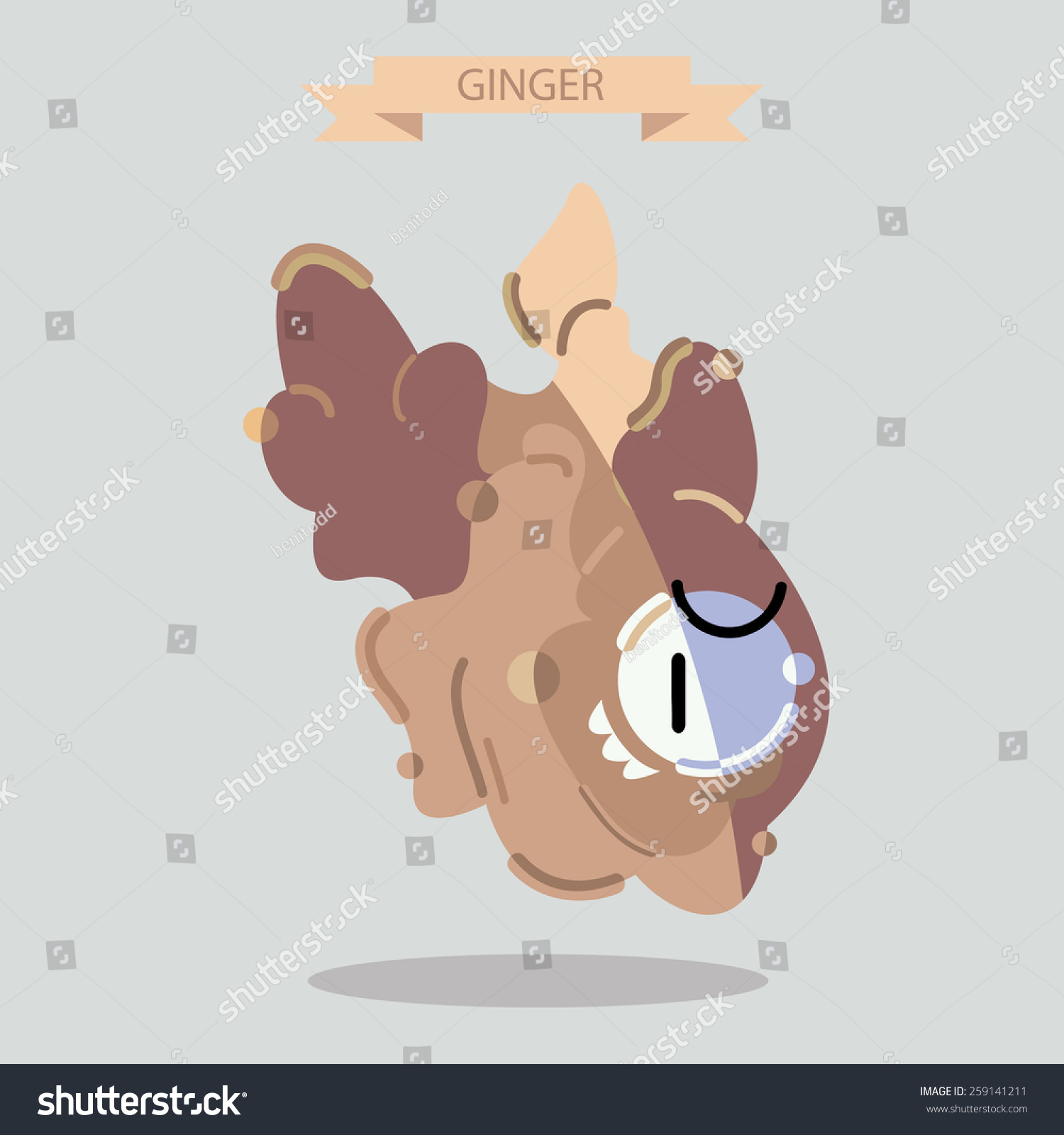 Ginger Vegetable Cartoon Vector Illustration Stock Vector (Royalty Free ...