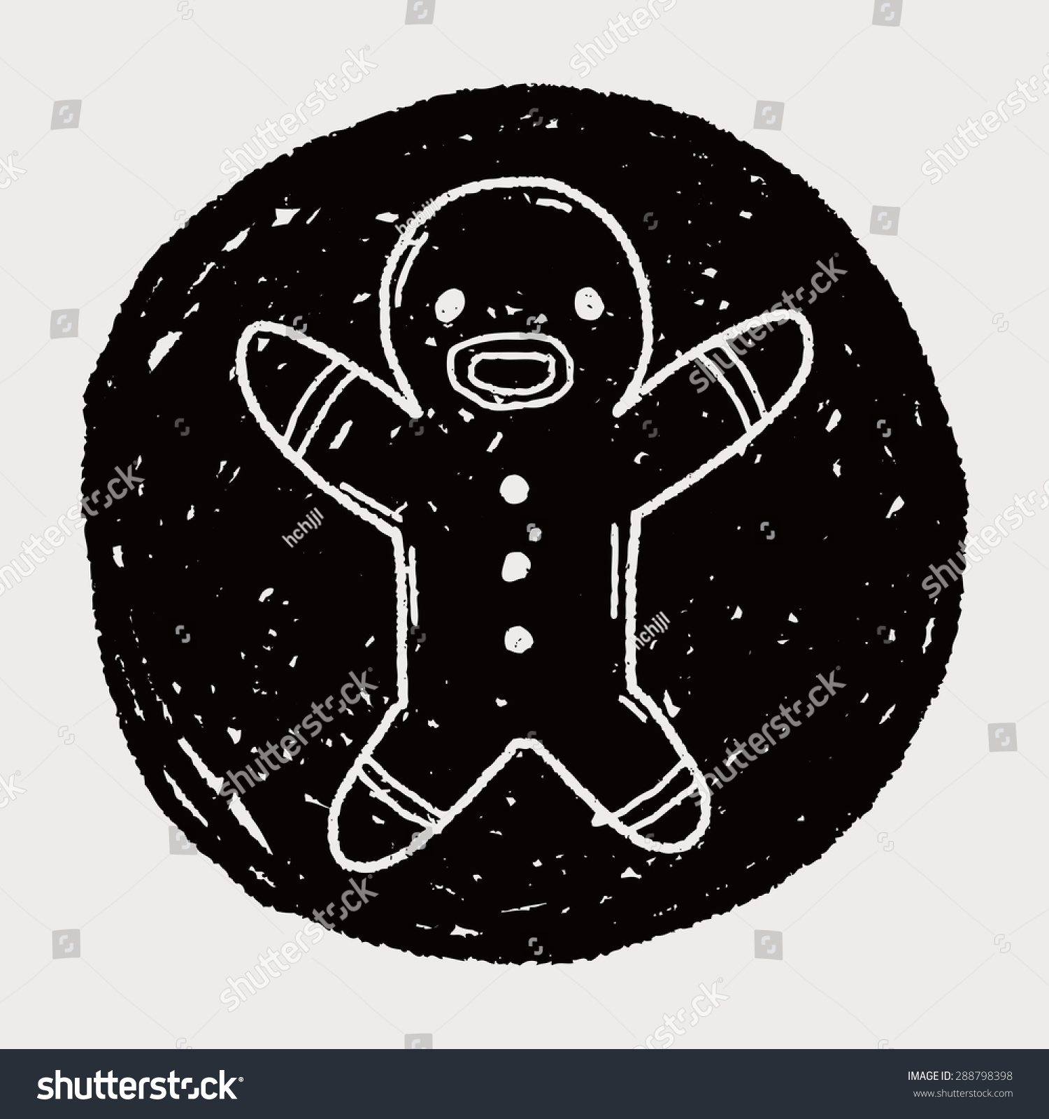Gingerbread Man Doodle Stock Vector (Royalty Free) 288798398 | Shutterstock