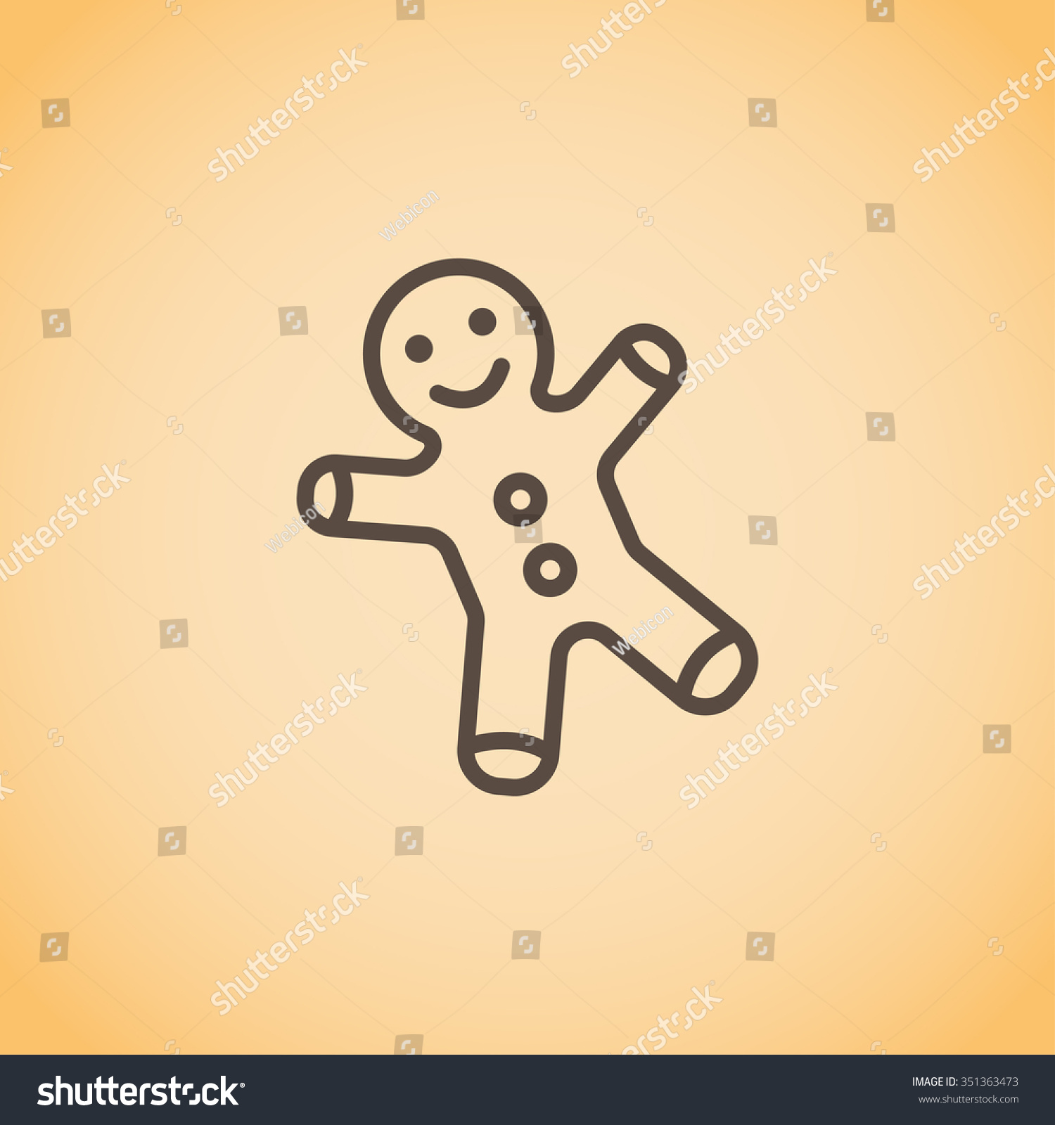 Gingerbread Man Icon: vector de stock (libre de regalías) 351363473 ...