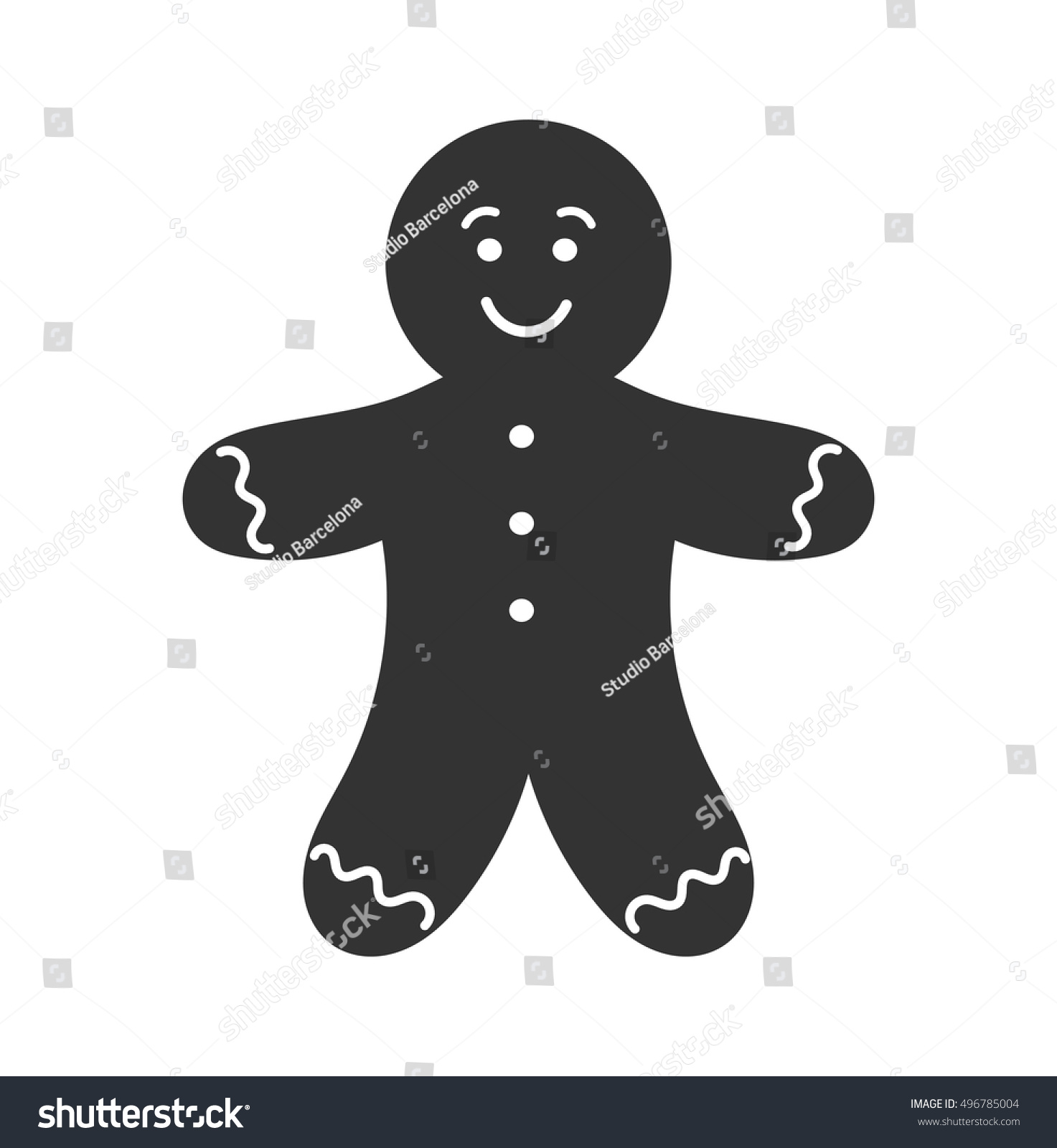 Gingerbread Man Icon Vector Illustration Stock Vector (Royalty Free ...