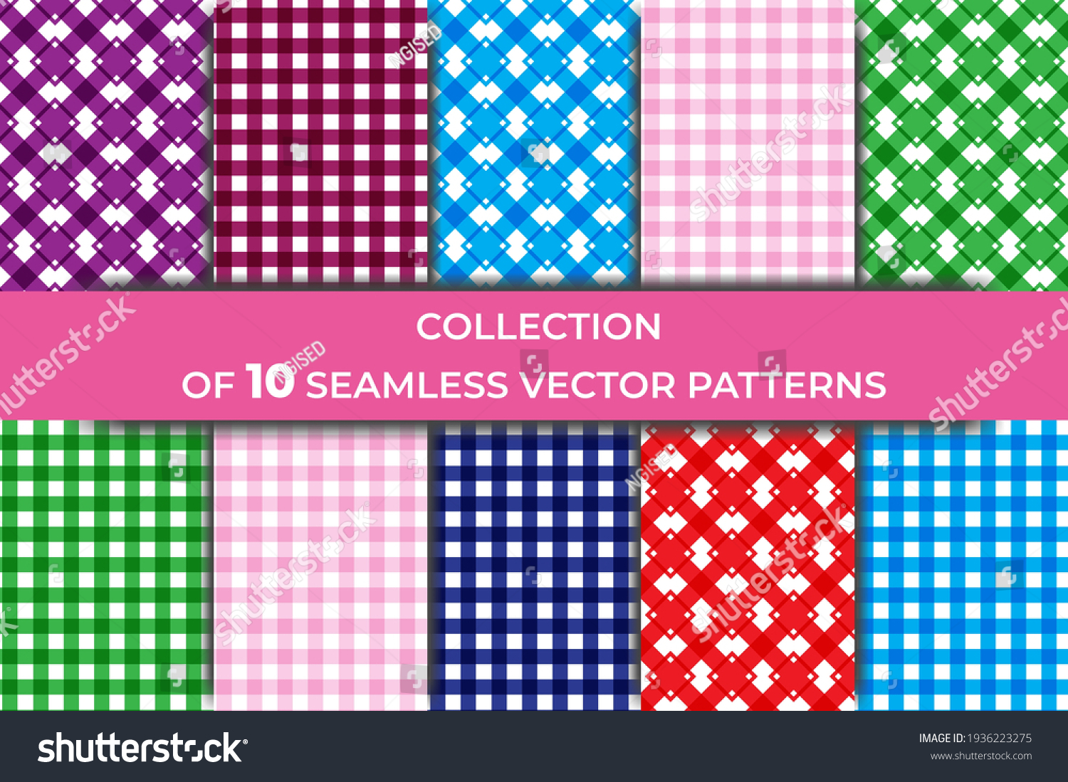 Gingham Fabric Cloth Pattern Design Vector Stock Vector (Royalty Free ...