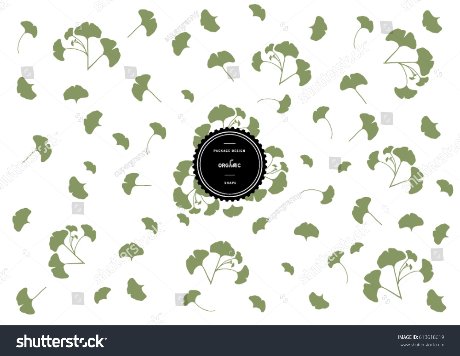 Ginko Pattern Background Stickers Logos Vector Stock Vector (Royalty ...