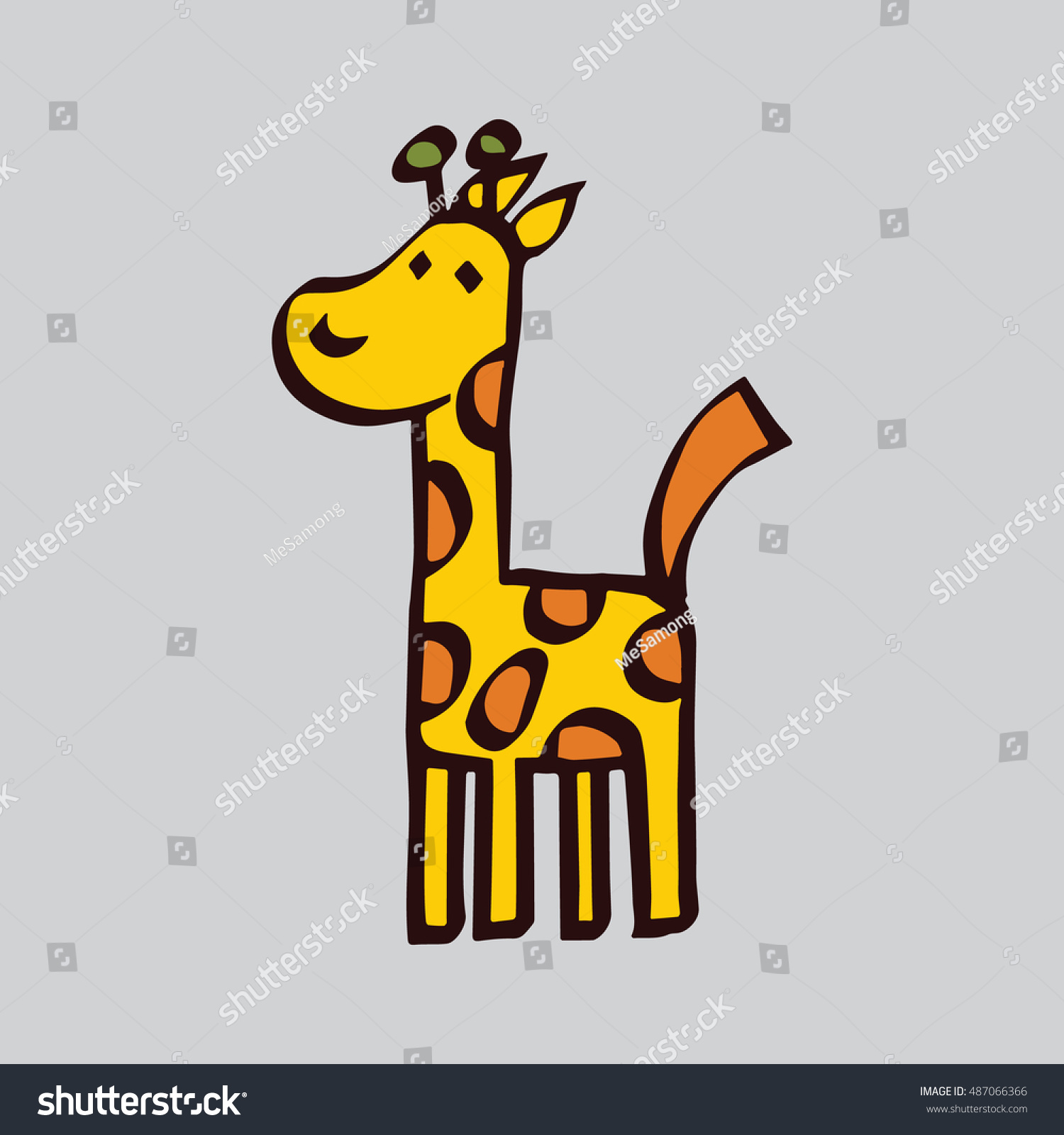 Giraffe Doodle Hand Drawing Vector Illustration Stock Vector (Royalty ...
