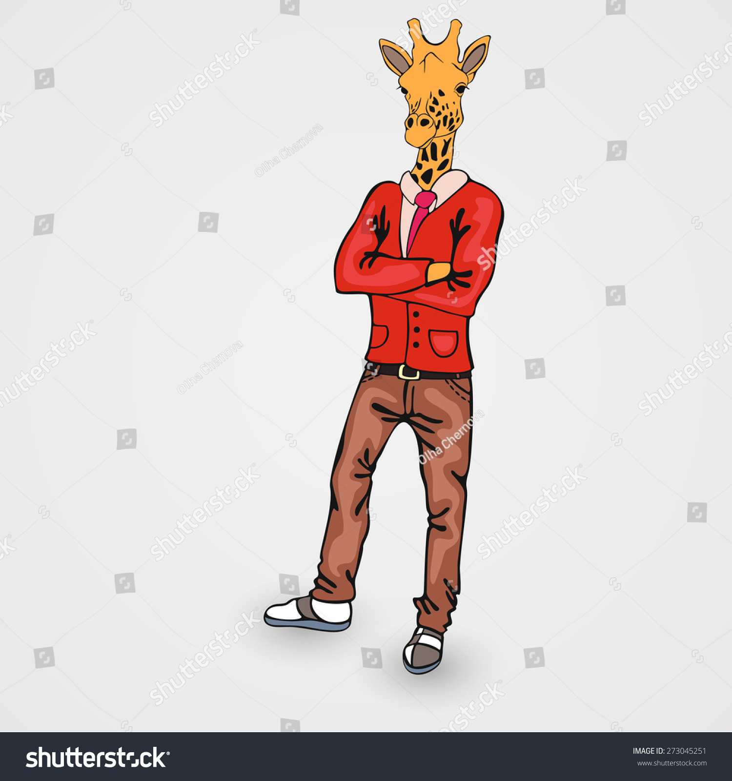 Giraffe Human Form Stock Vector (Royalty Free) 273045251