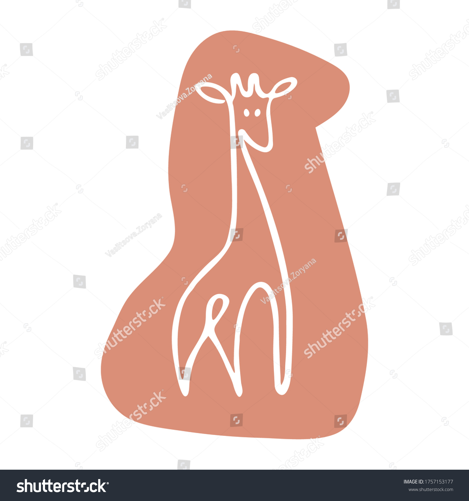 Giraffe One Line Vector Image Illustrator Stock Vector (Royalty Free ...