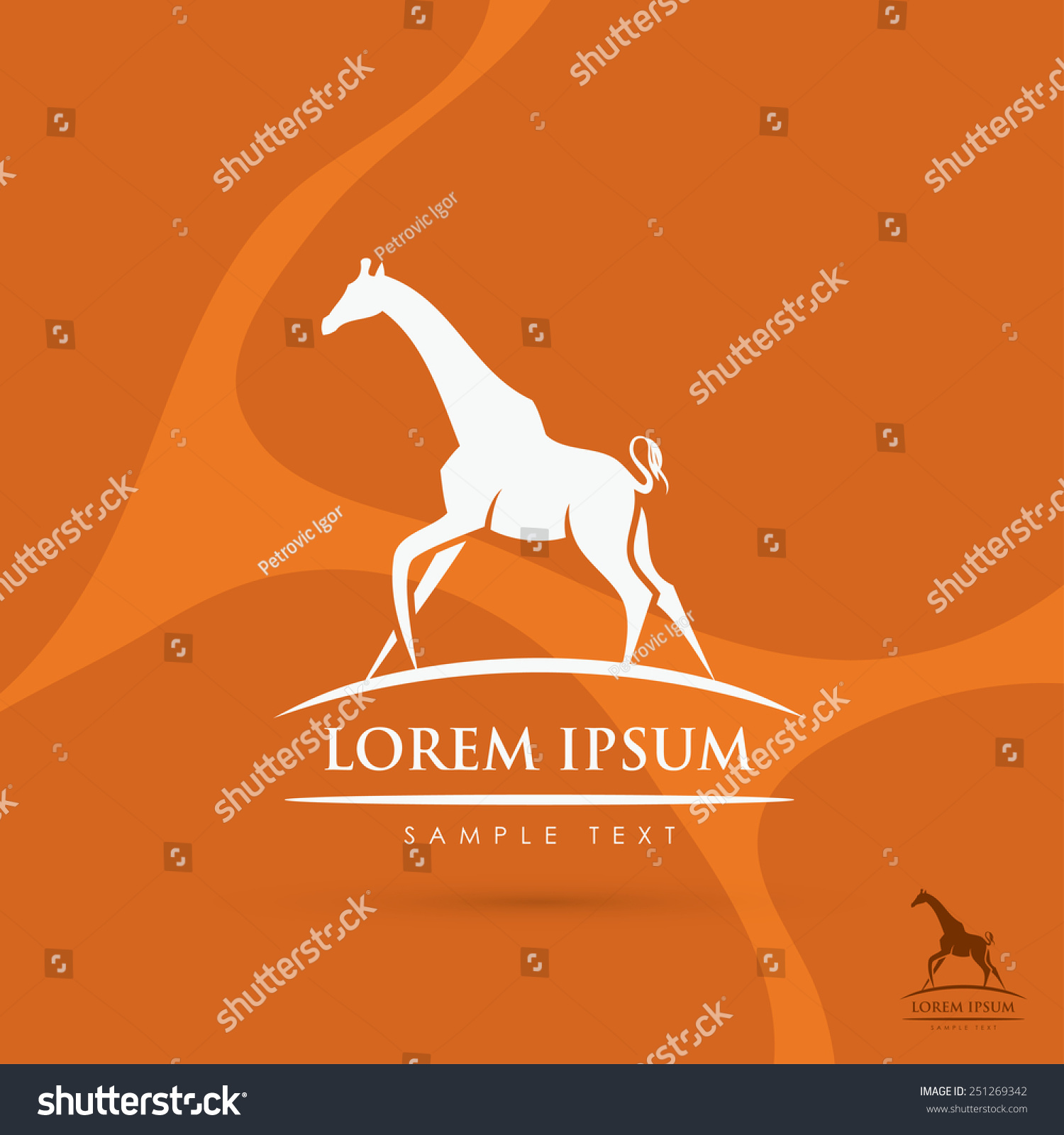 Giraffe Label Vector Illustration Stock Vector (Royalty Free) 251269342