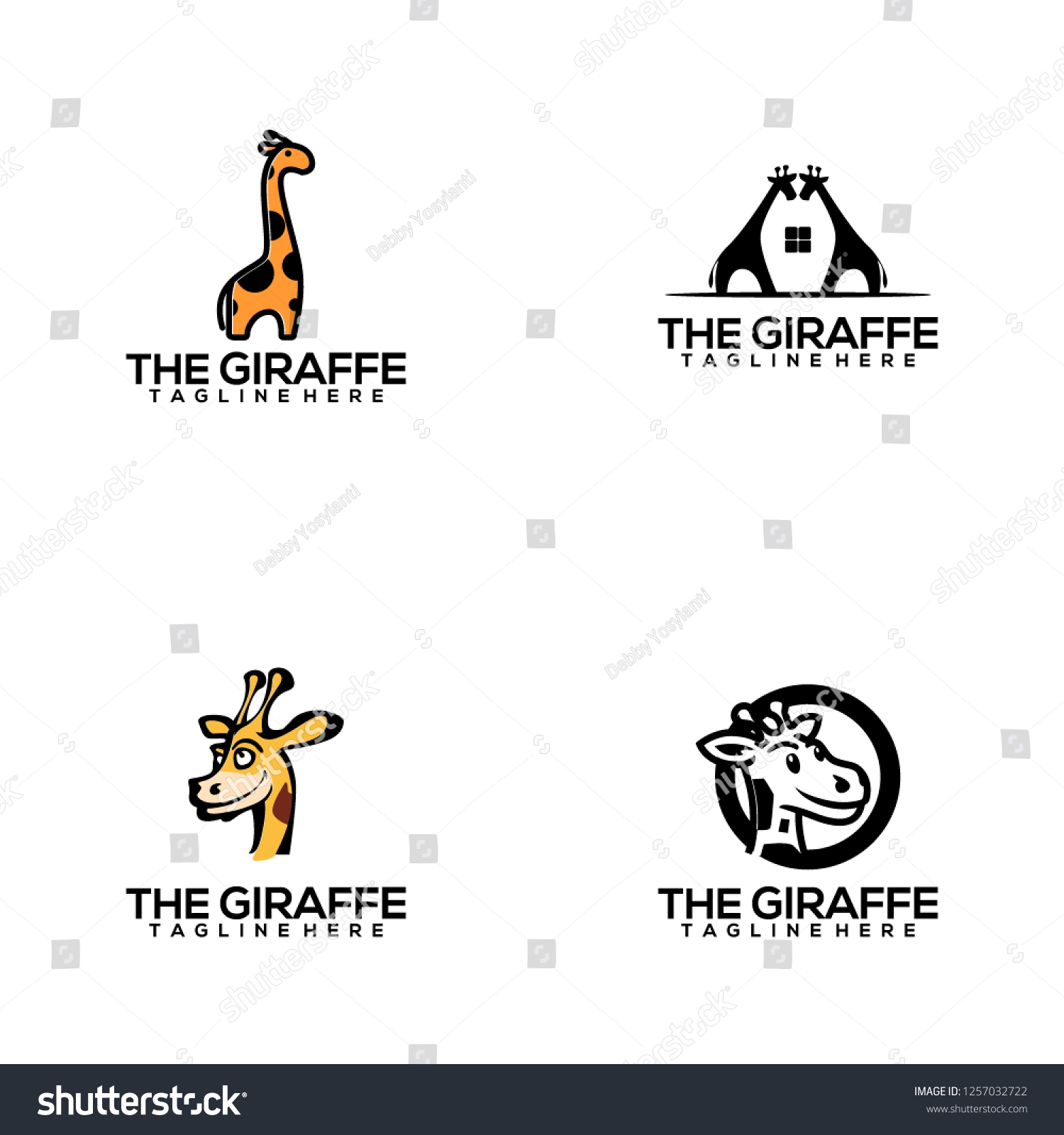 Giraffe Logo Design Stock Vector (Royalty Free) 1257032722 | Shutterstock