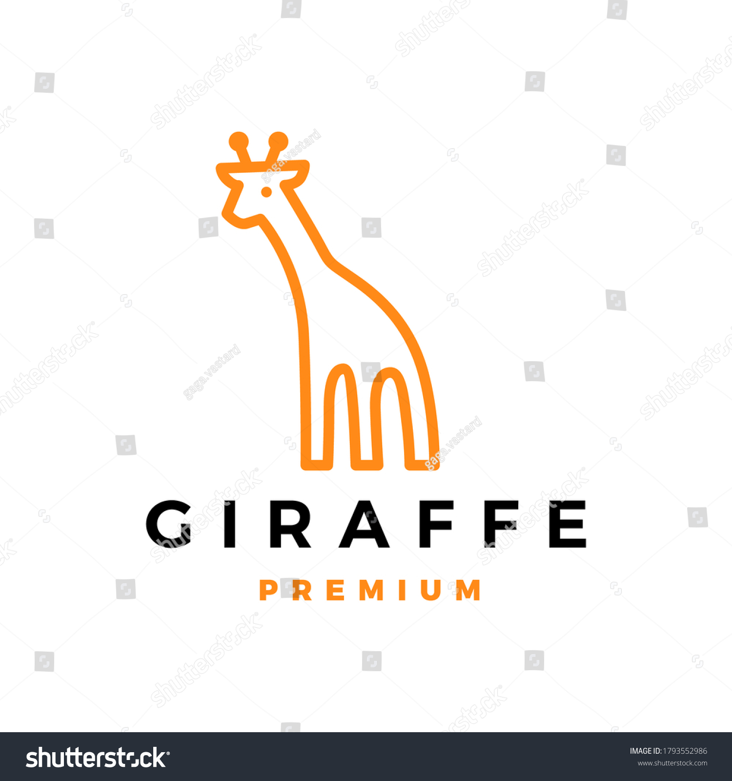 Giraffe Logo Vector Icon Illustration Stock Vector (Royalty Free ...