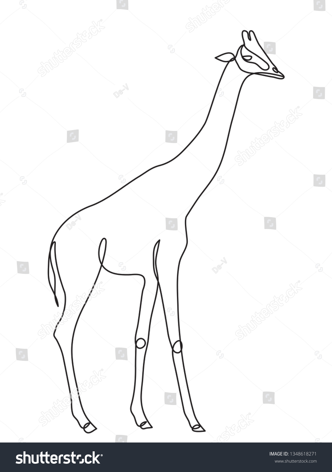 Giraffe One Line Drawing Stock Vector (Royalty Free) 1348618271 ...