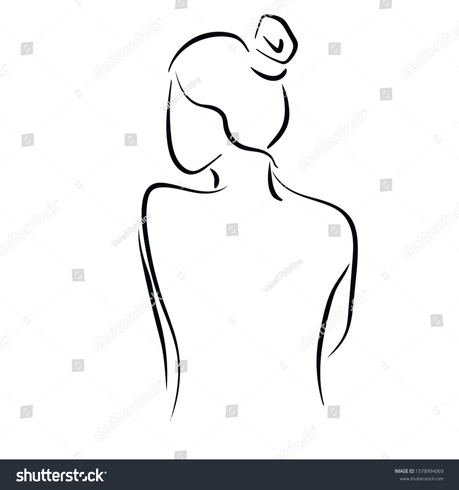 Girl Backs Vector Image Stock Vector (Royalty Free) 1578994069