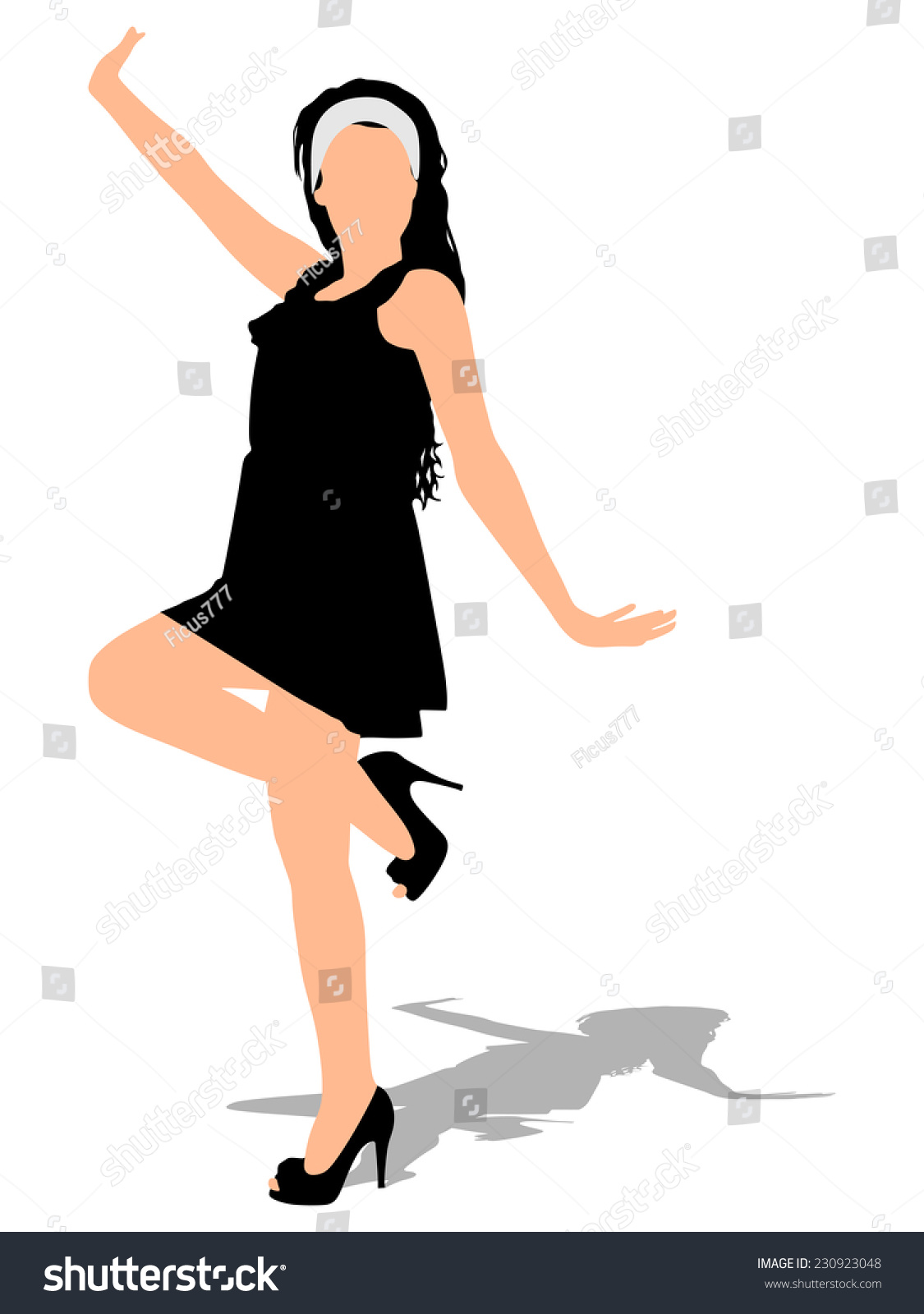 Girl Dancing Vector Stock Vector (Royalty Free) 230923048