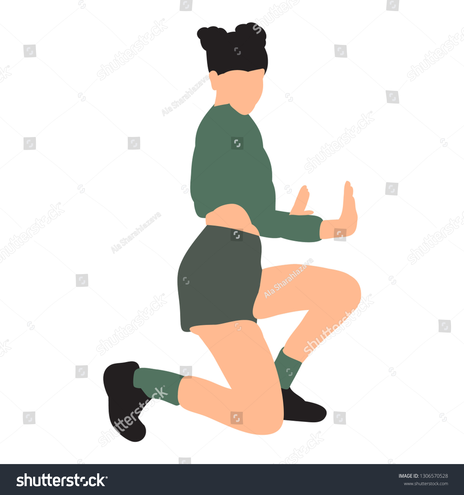 Girl Dancing Without Face Stock Vector (Royalty Free) 1306570528 ...