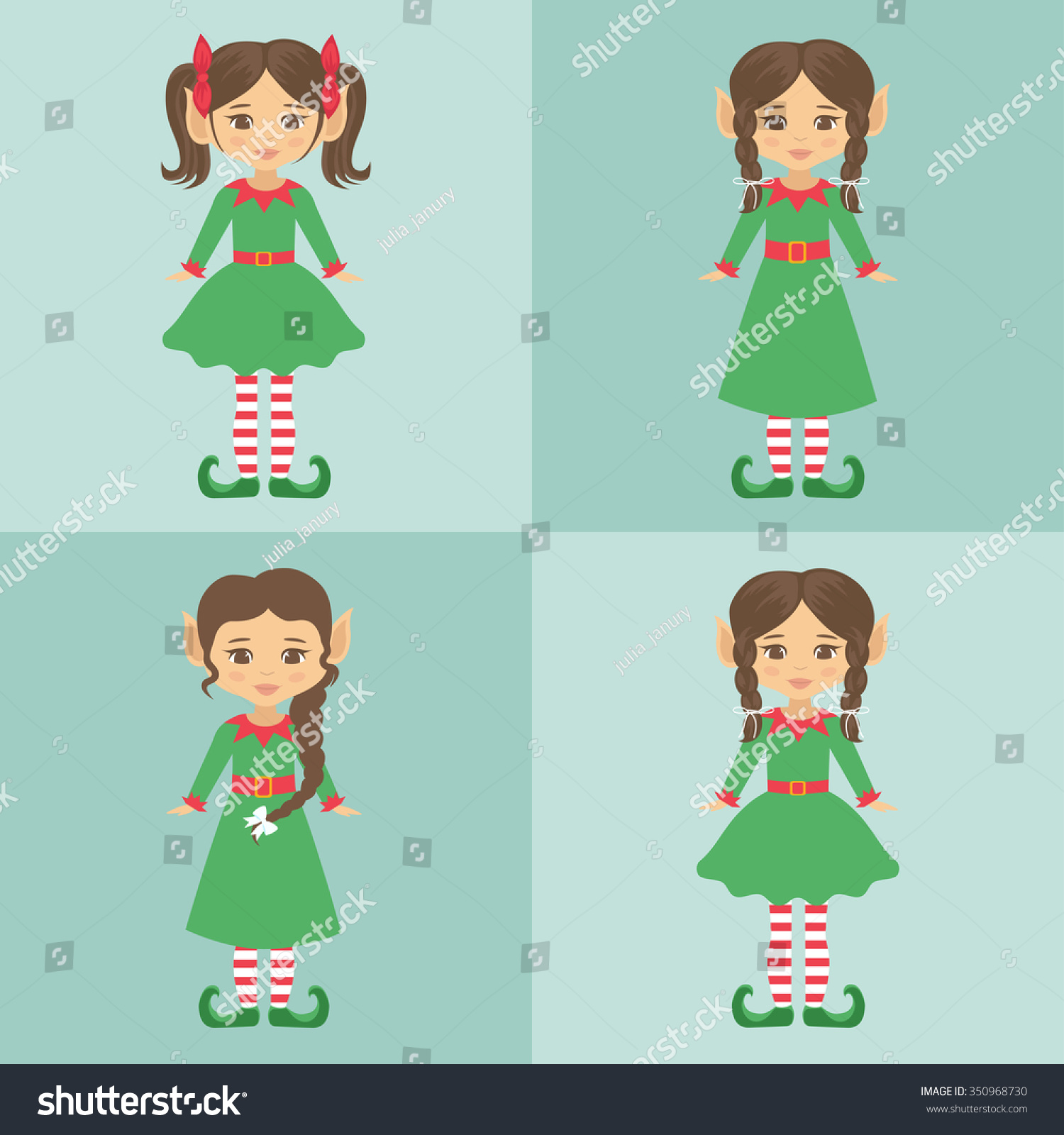 Girl Elf Set Stock Vector (Royalty Free) 350968730 | Shutterstock