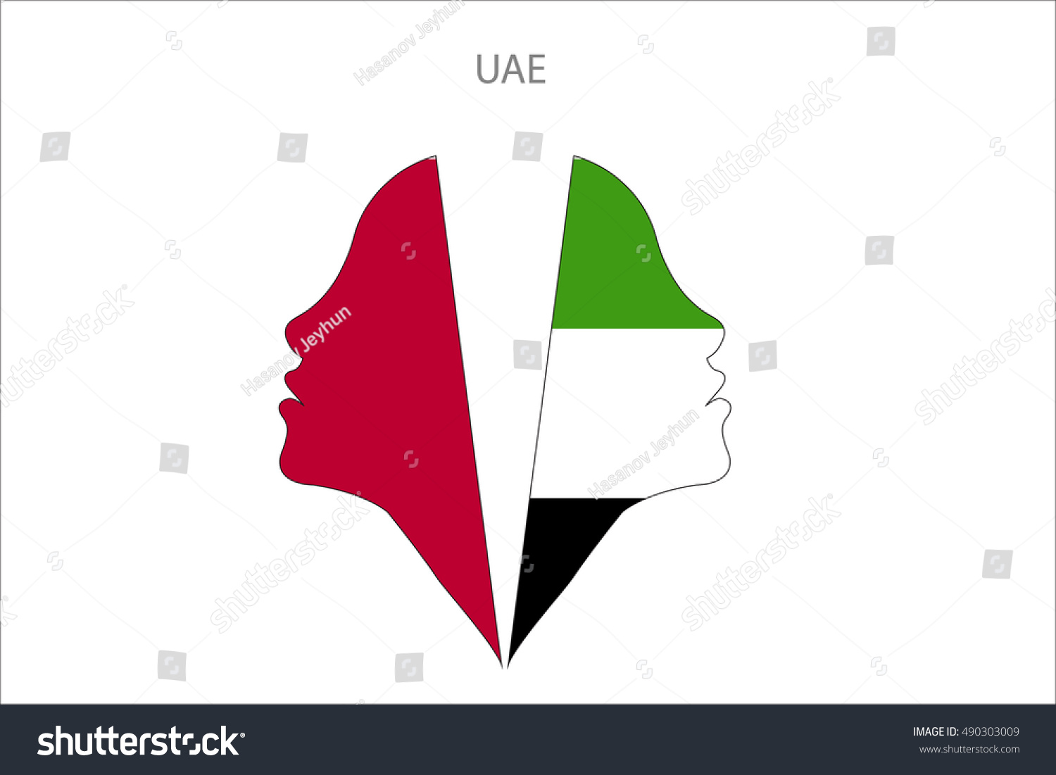 Girl Face Uae Flag Vector Stock Vector (Royalty Free) 490303009 ...