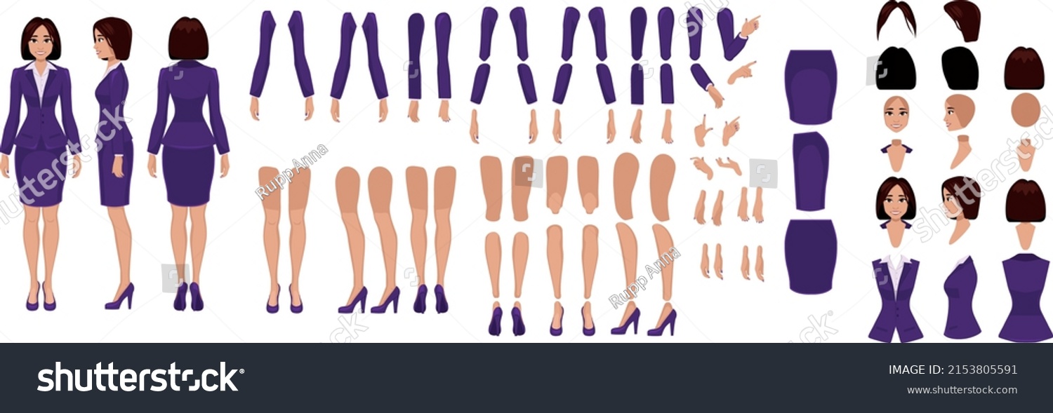 Girl Human Animation Work Flat Stock Vector (Royalty Free) 2153805591 ...