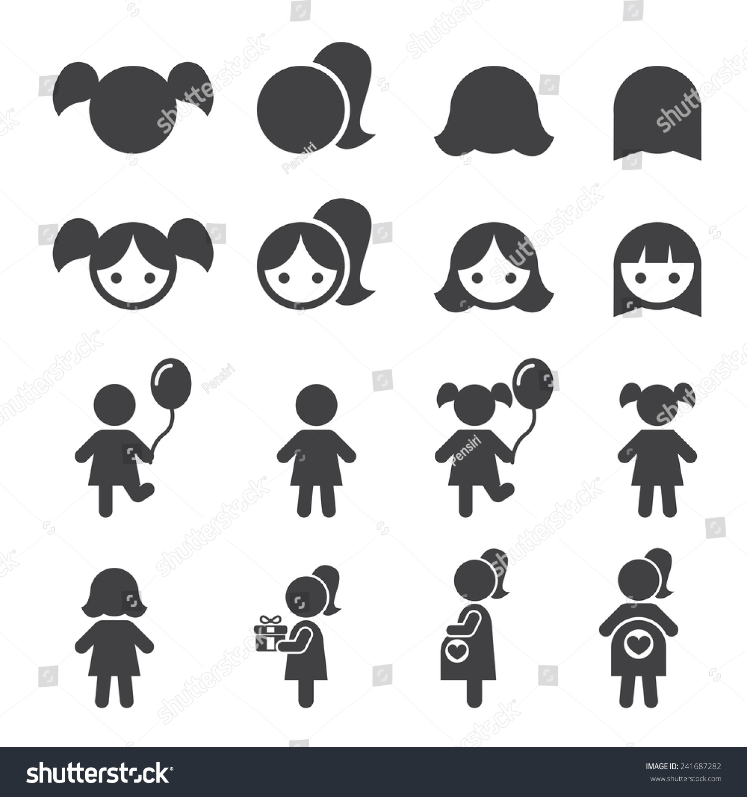 Girl Icon Stock Vector (Royalty Free) 241687282 - Shutterstock