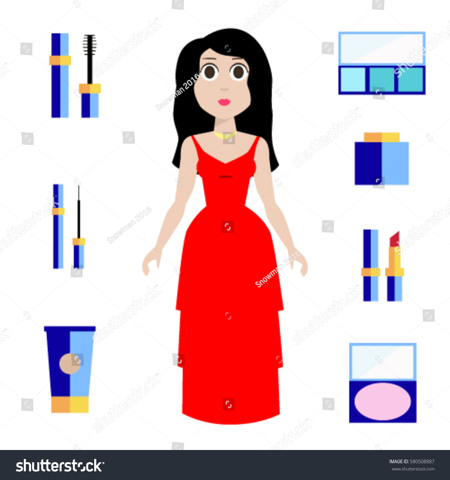 Girl Makeup Vector Stock Vector (Royalty Free) 580508887 | Shutterstock