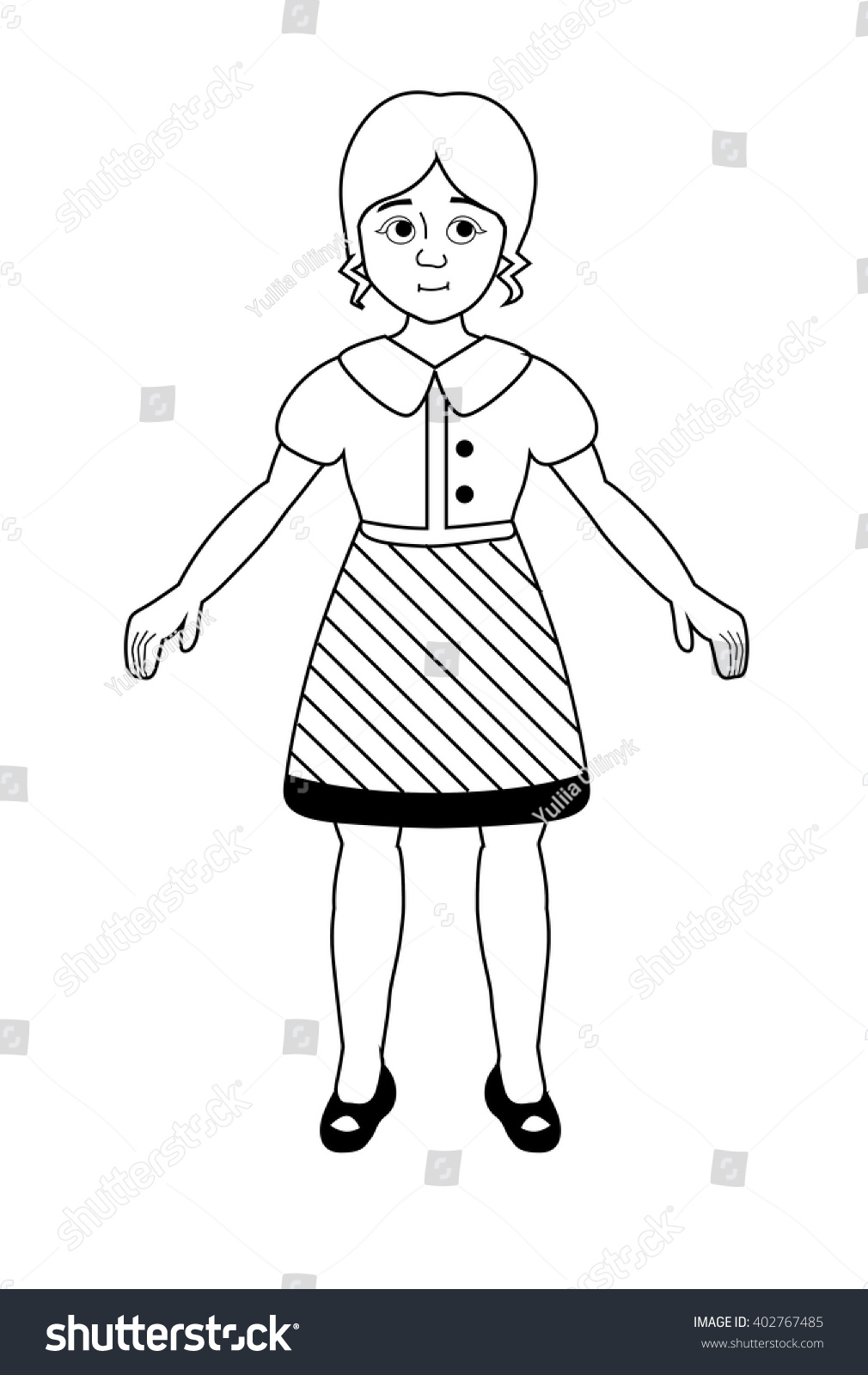 Girl Outline Vector Stock Vector (Royalty Free) 402767485
