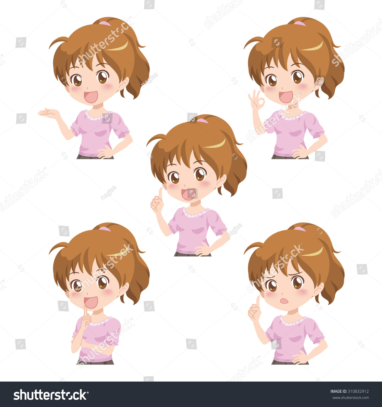 Girl Pose Stock Vector (Royalty Free) 310832912 | Shutterstock