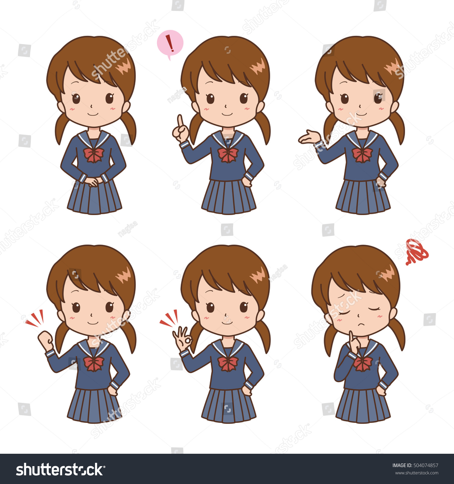 Girl Pose: vector de stock (libre de regalías) 504074857 | Shutterstock