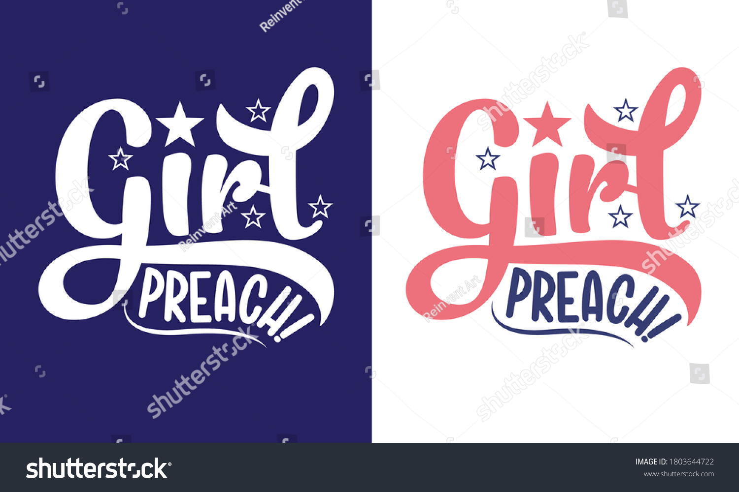 Girl Preach Printable Vector Illustration เวกเตอร์สต็อก ปลอดค่าลิขสิทธิ์ 1803644722