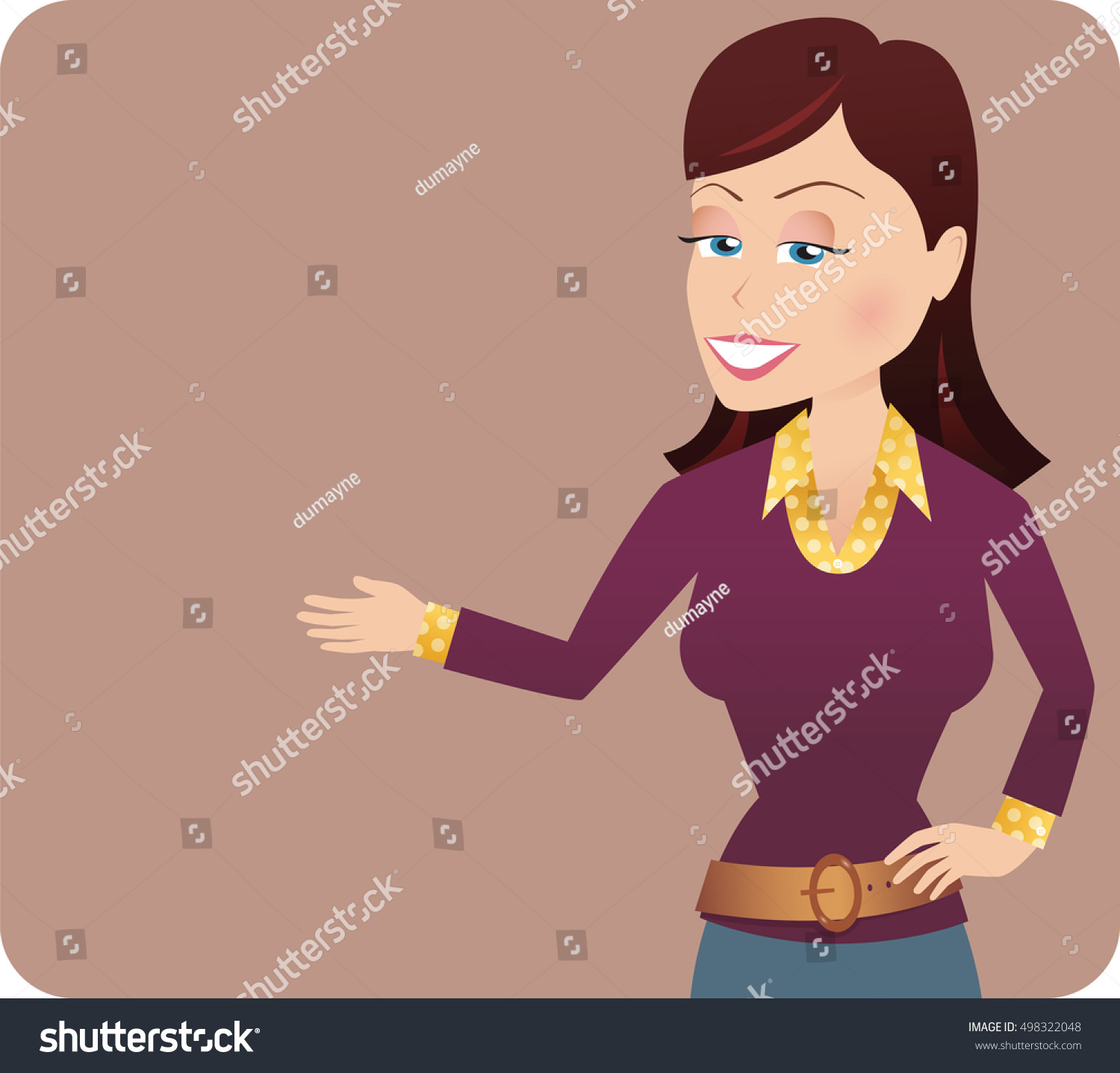 Girl Presenting Stock Vector (Royalty Free) 498322048