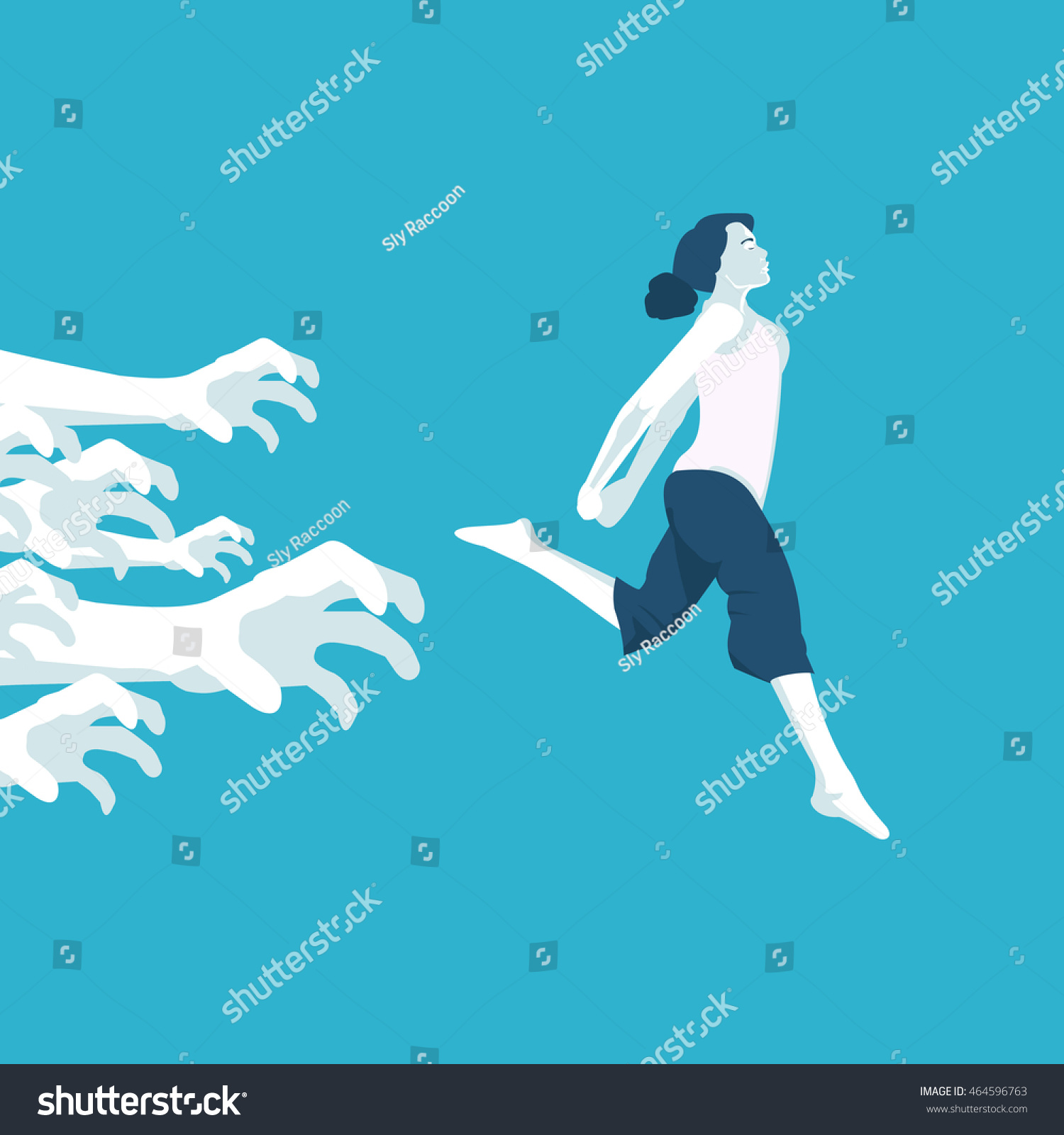 Girl Running Away Problems Vector Format Stock Vector (Royalty Free ...
