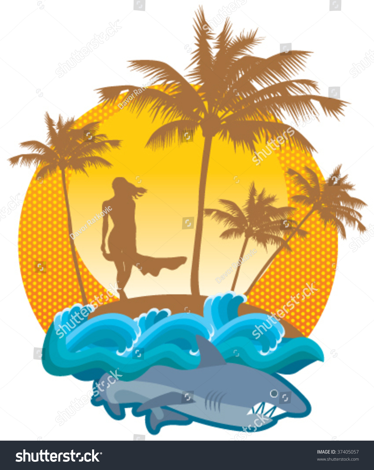 Girl Shark Vector Illustration: เวกเตอร์สต็อก (ปลอดค่าลิขสิทธิ์ ...
