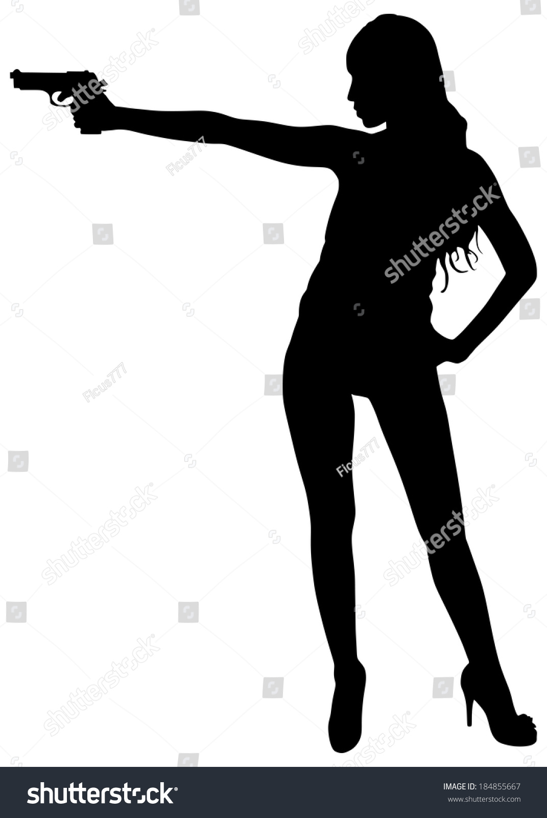 Girl Shooting Vector Stock Vector (Royalty Free) 184855667 | Shutterstock