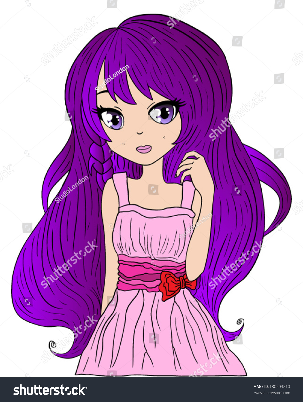 Girl Vector - 180203210 : Shutterstock