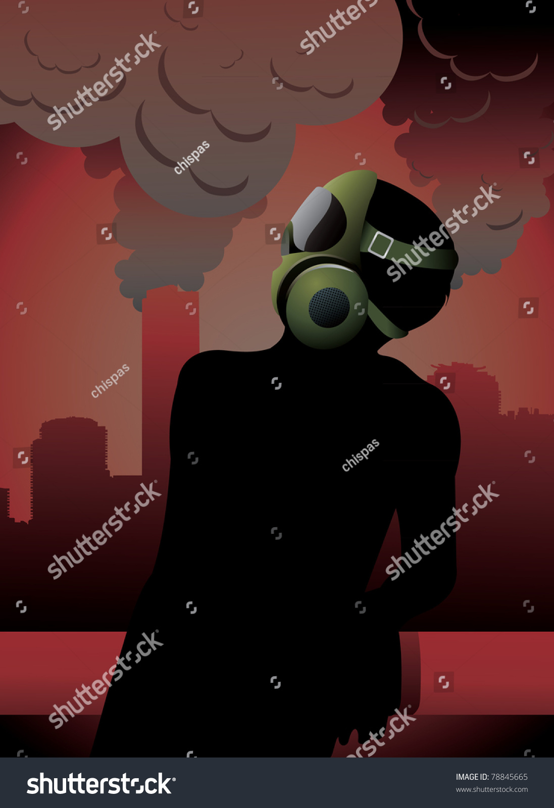 Girl Mask Contamination Vector Stock Vector (Royalty Free) 78845665